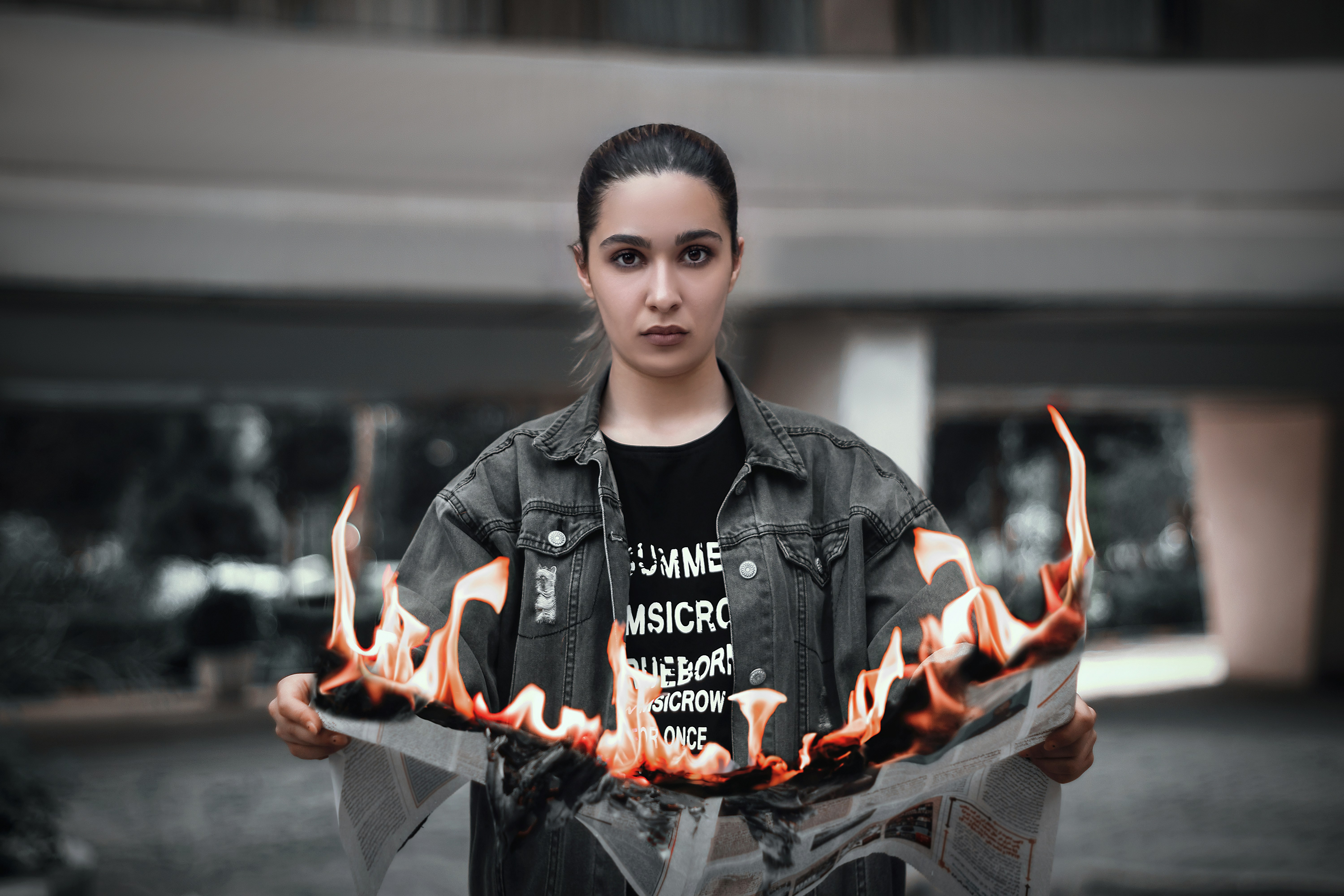 Flame-Crafted Fashion: The Guardian of the Newspaper Fire