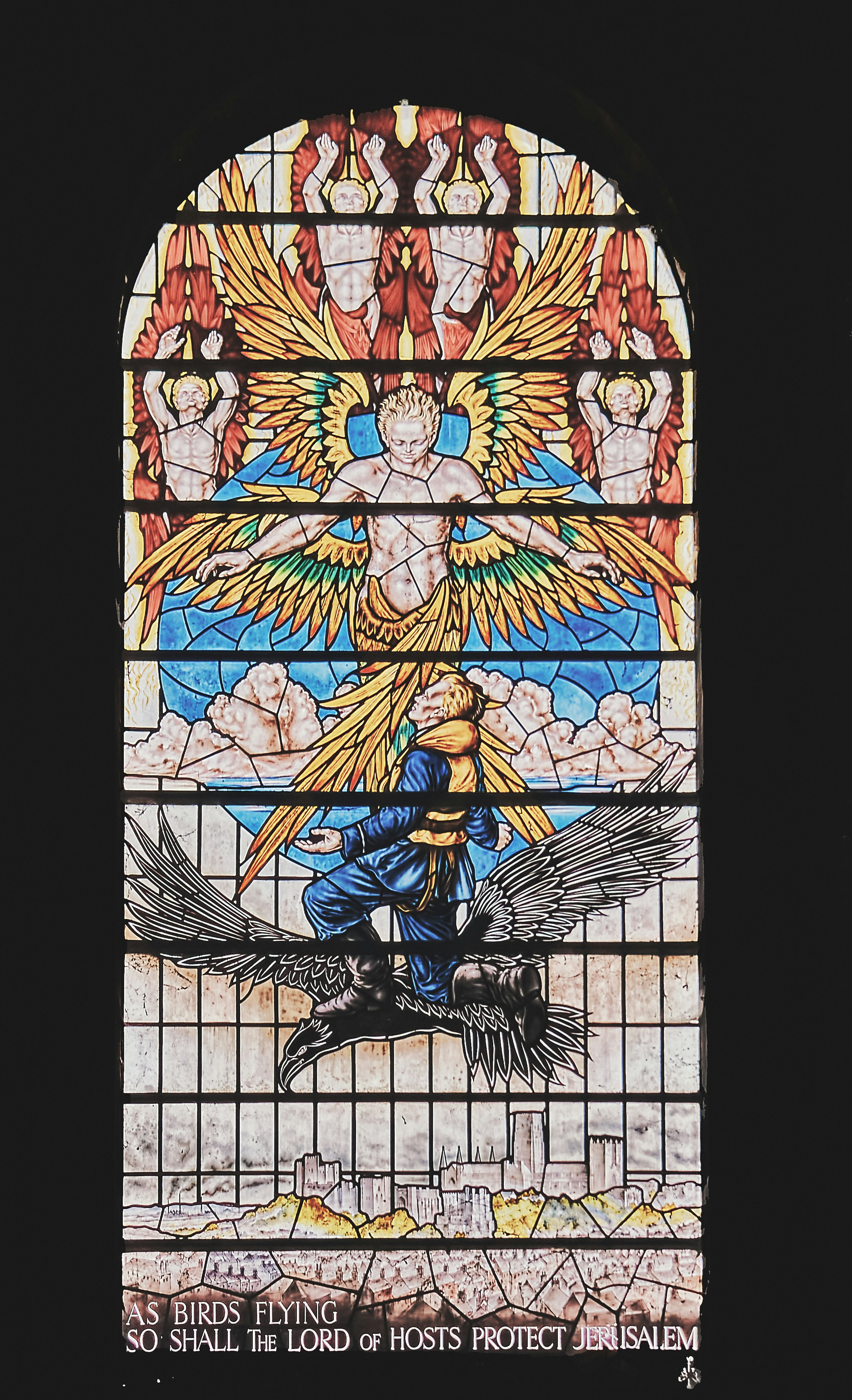 A stained glass window with an angel on it photo – Free Cathedral Image ...