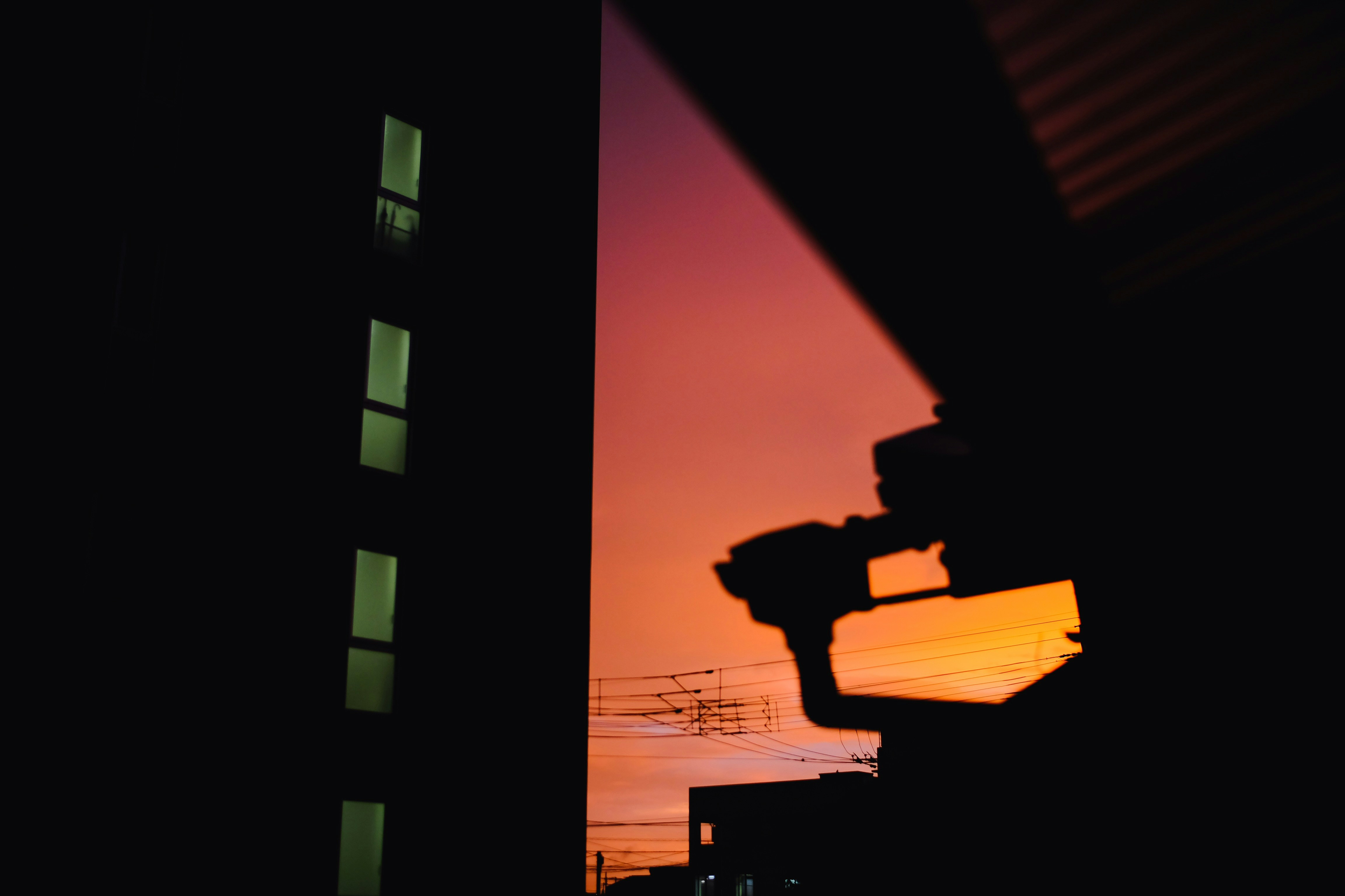Silhouetted Factory Skyline at Painted Dusk