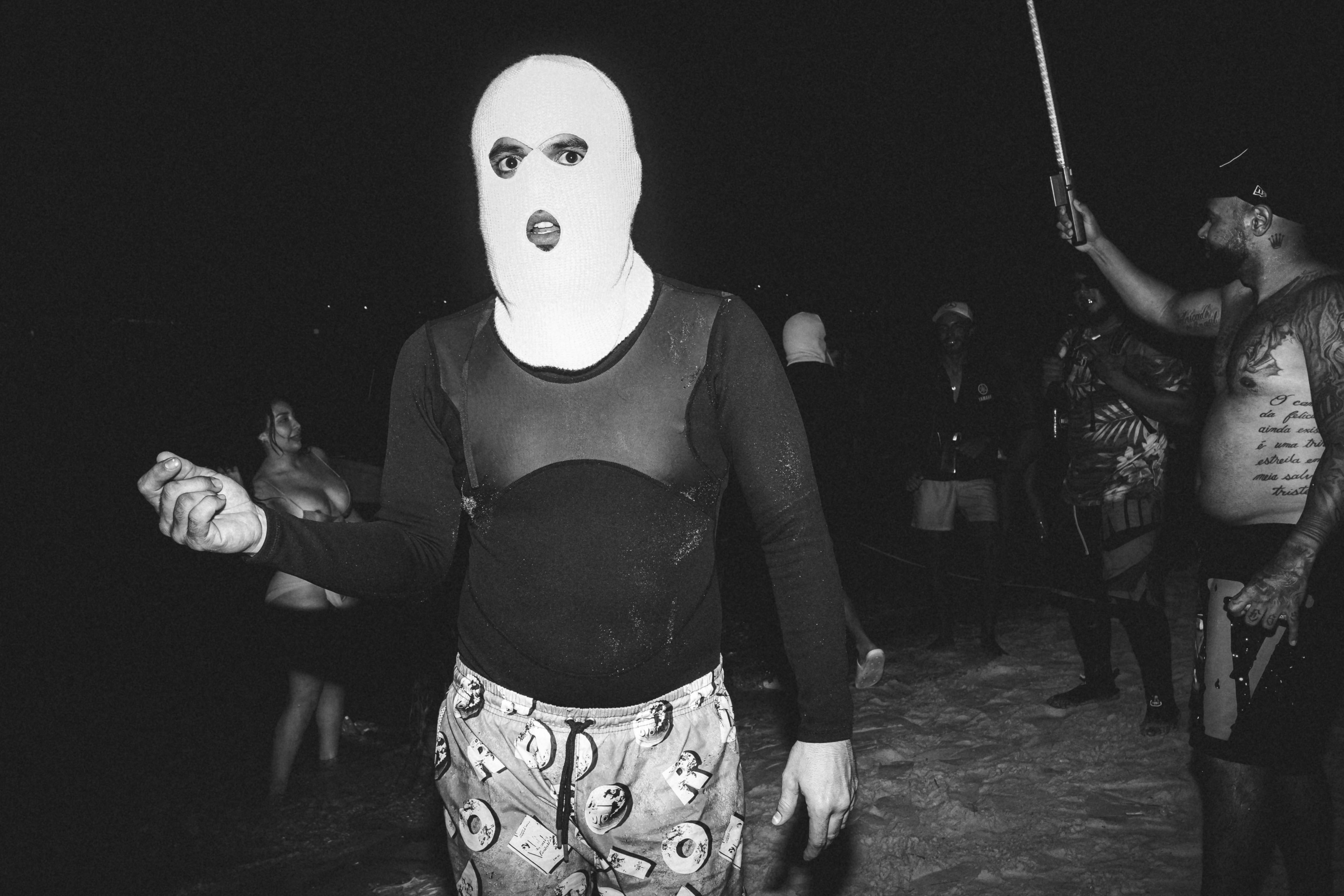 Masked Attacker at the Shoreline Rave