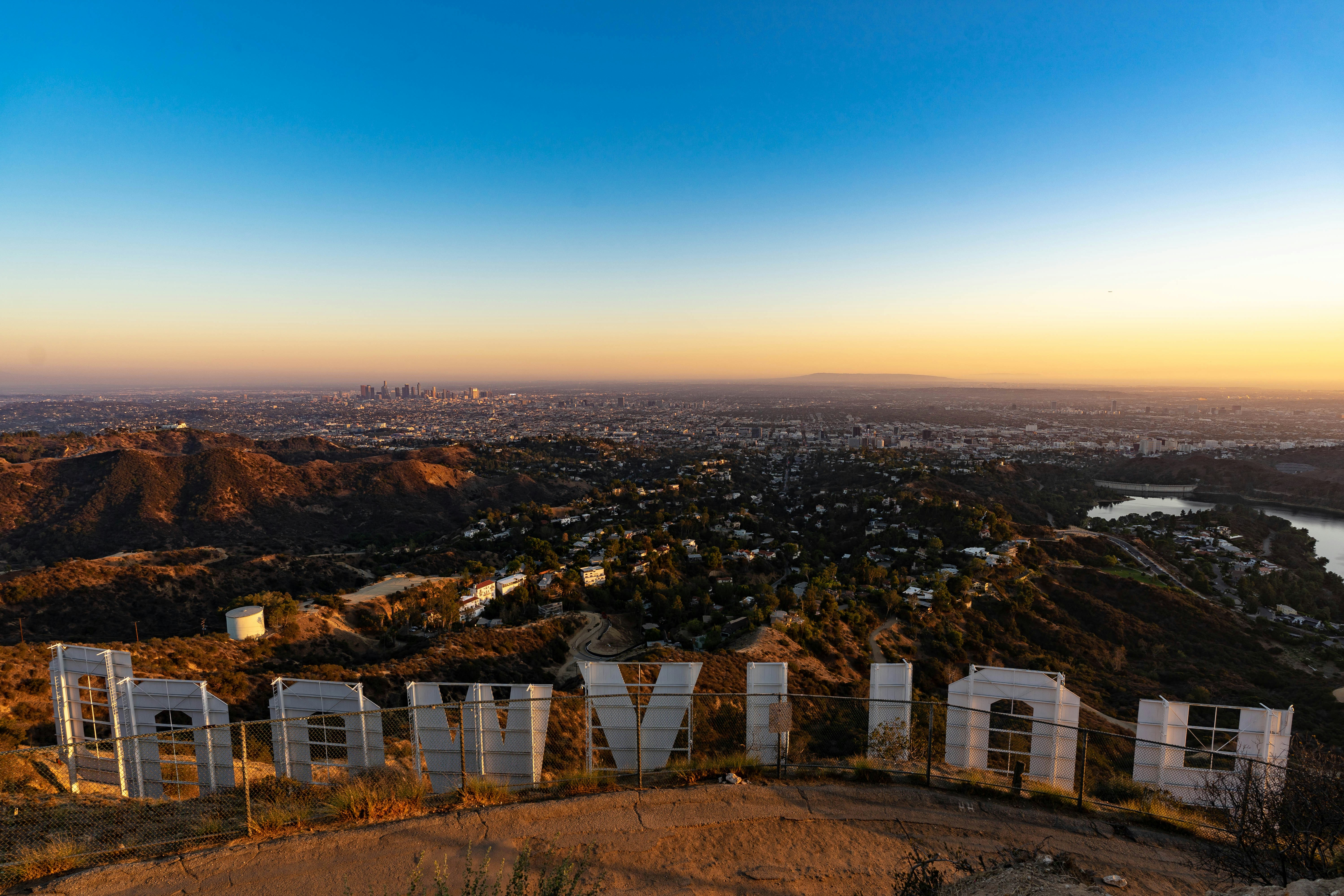 Golden Crest: Sunset over the Hollywood Sign