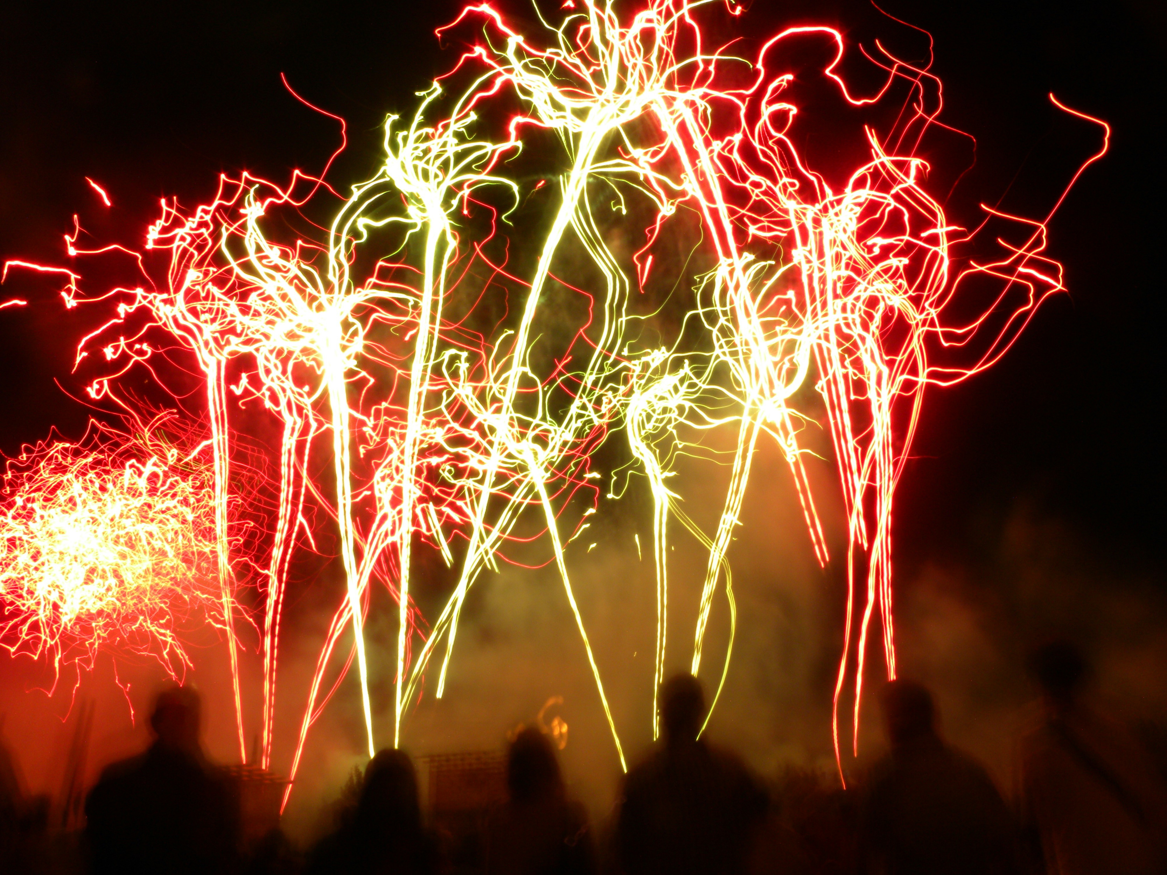 A group of people watching a fireworks display photo – Free Human Image ...