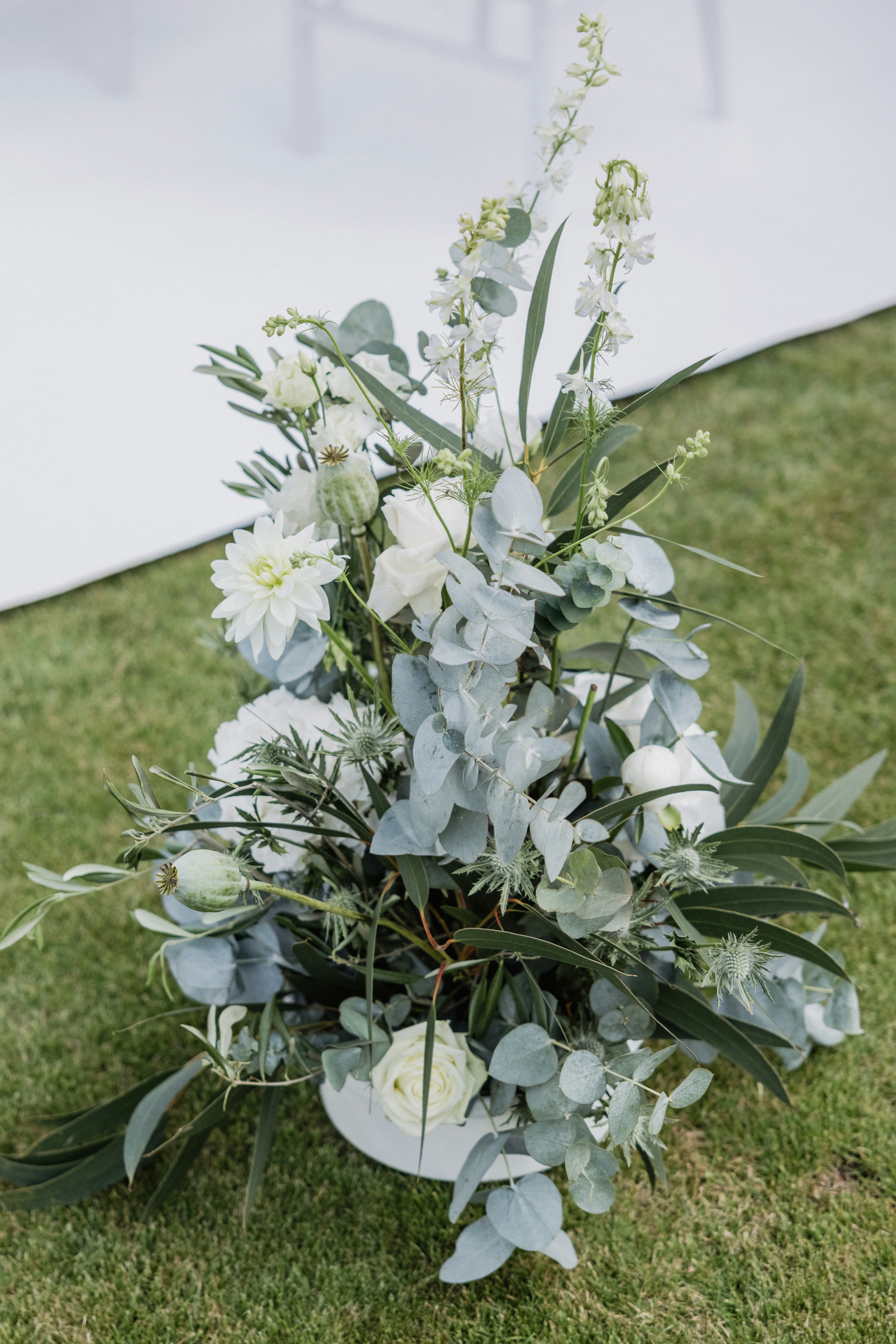 Emerald Bouquet on Velvet Green