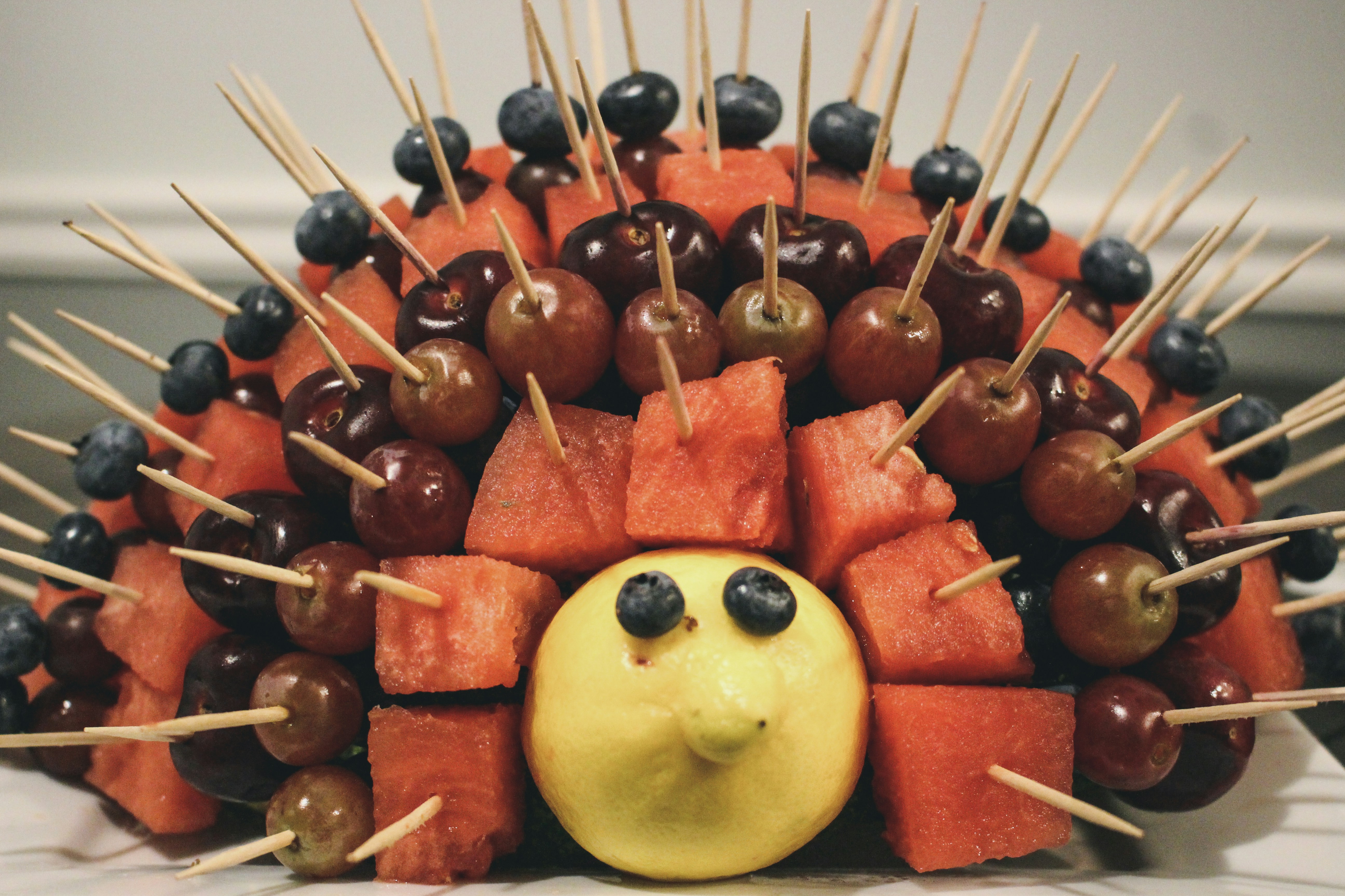 A hedgehog made out of fruits and vegetables photo – Free Food ...