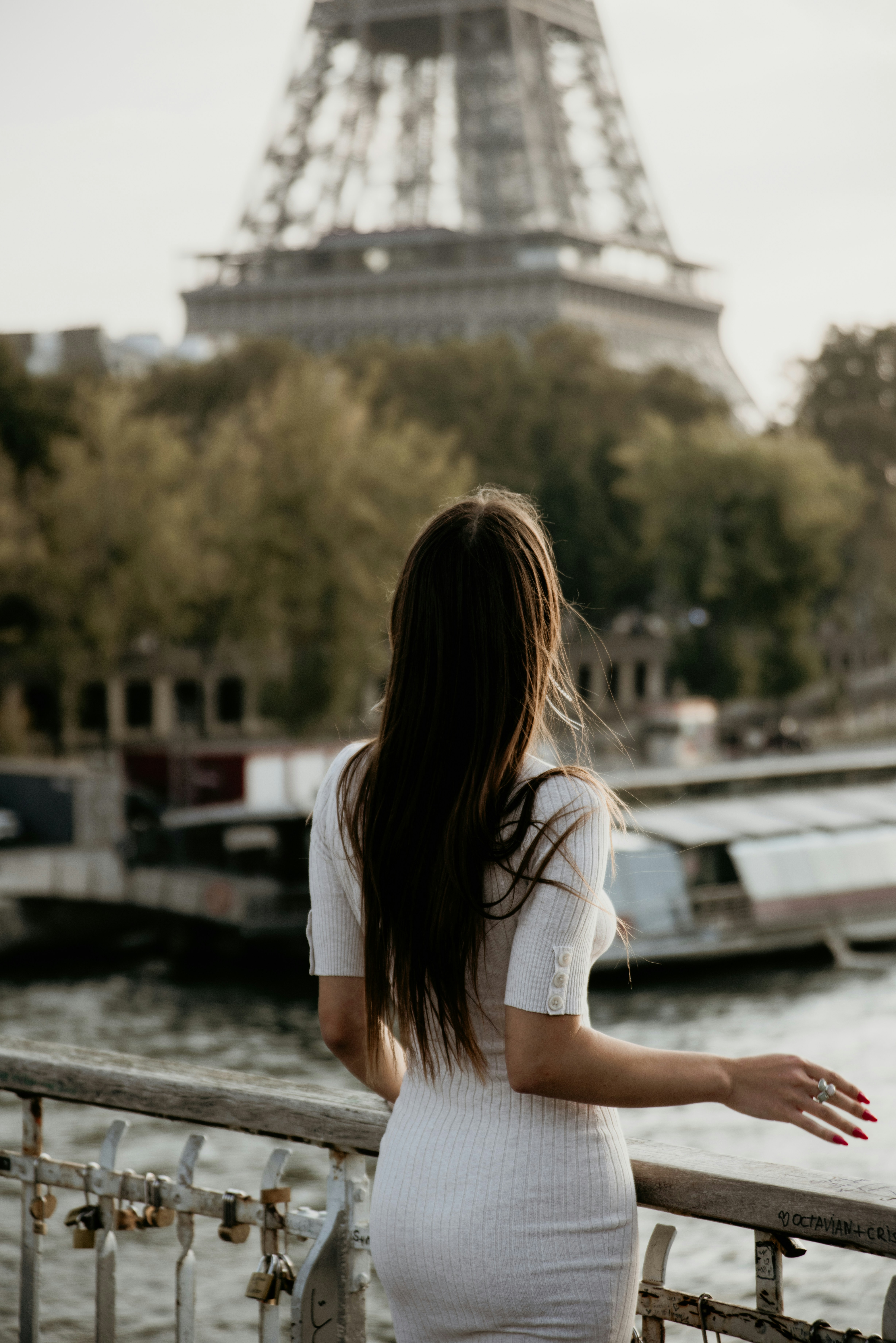 City Lights on the Seine: A Stranger at the Rail