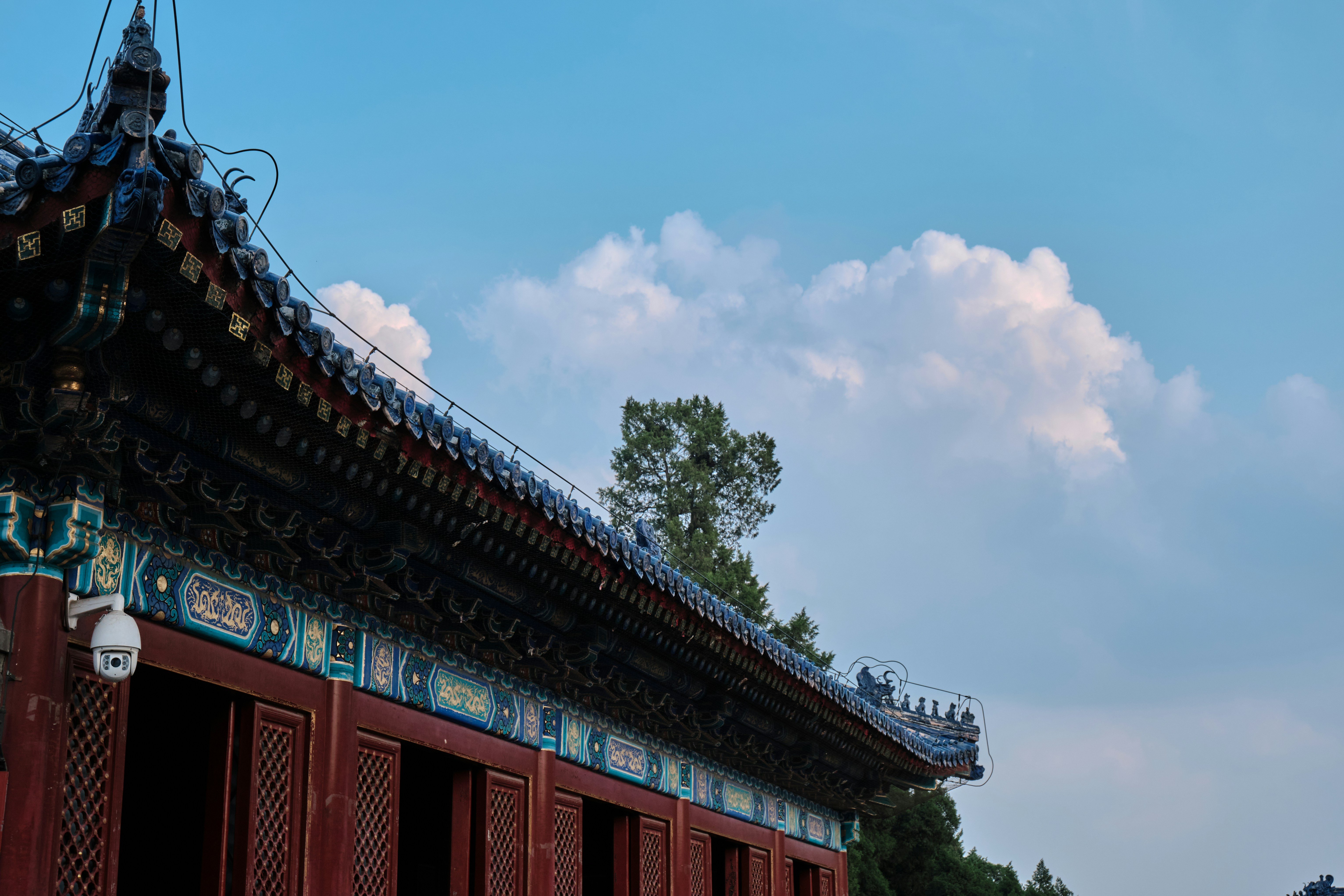 a building with a sky in the background