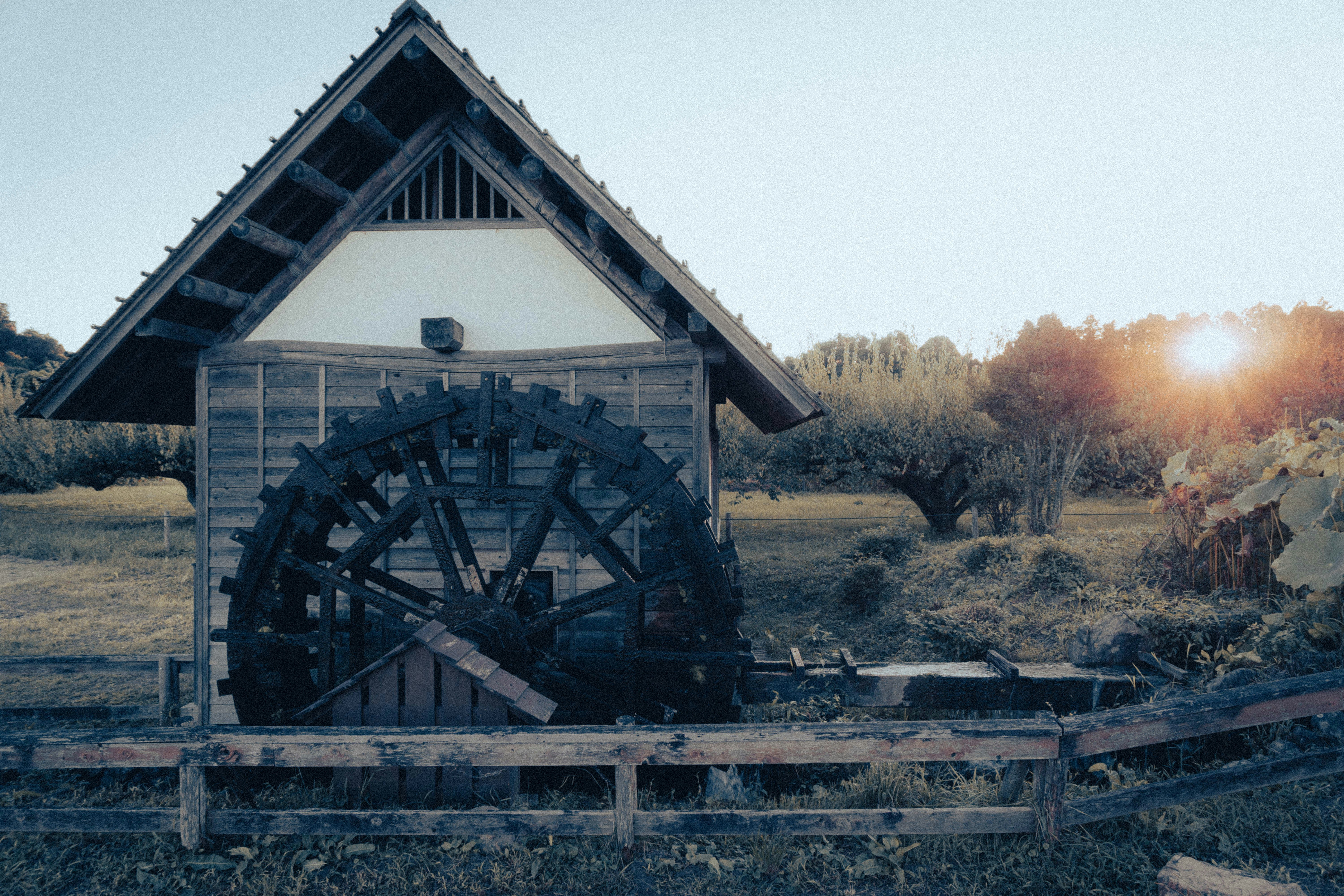 Japanese waterwheel. (This photo is Retro style)