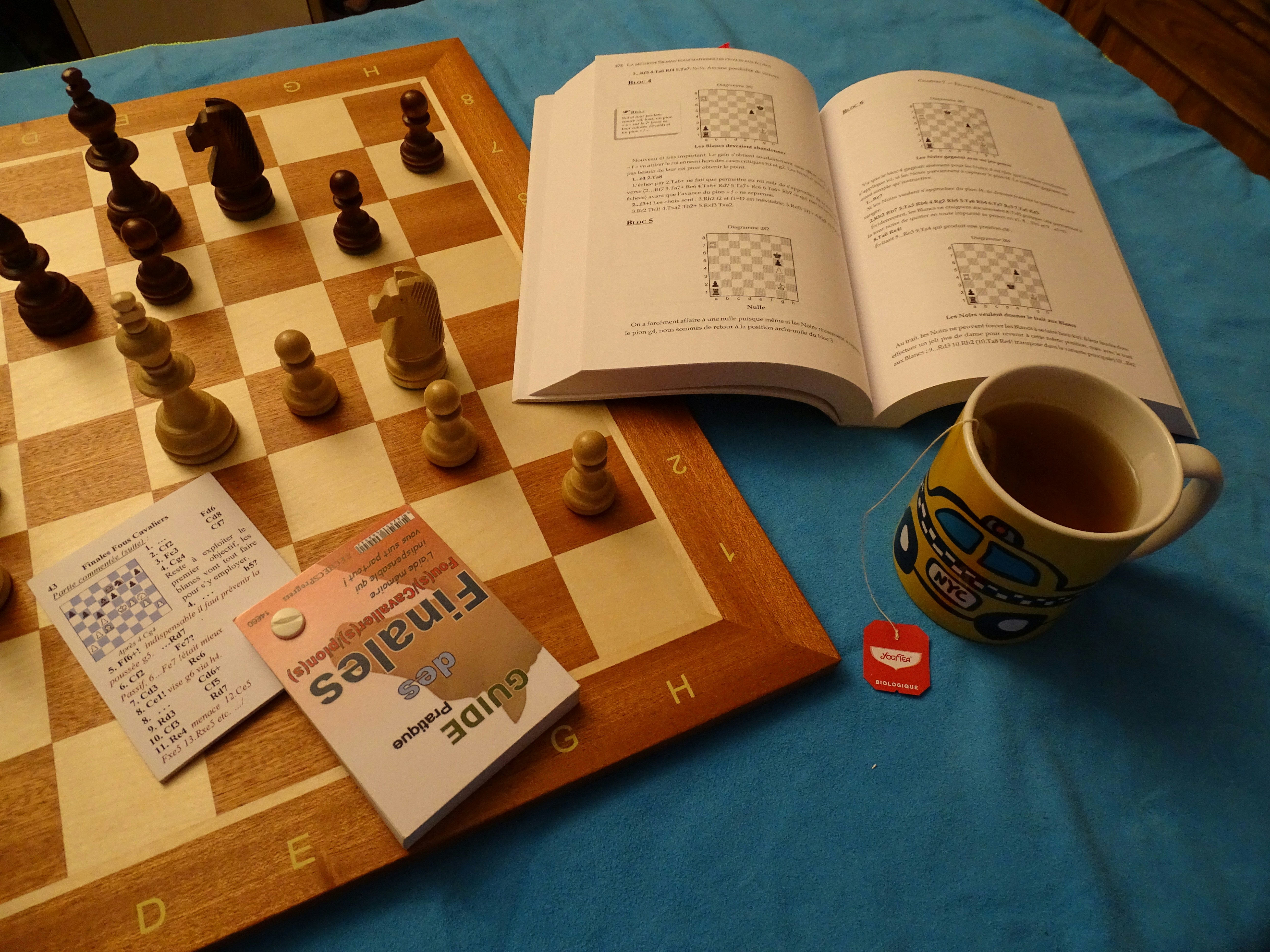 A chess game with a book and a cup of tea photo – Free Chess Image on ...
