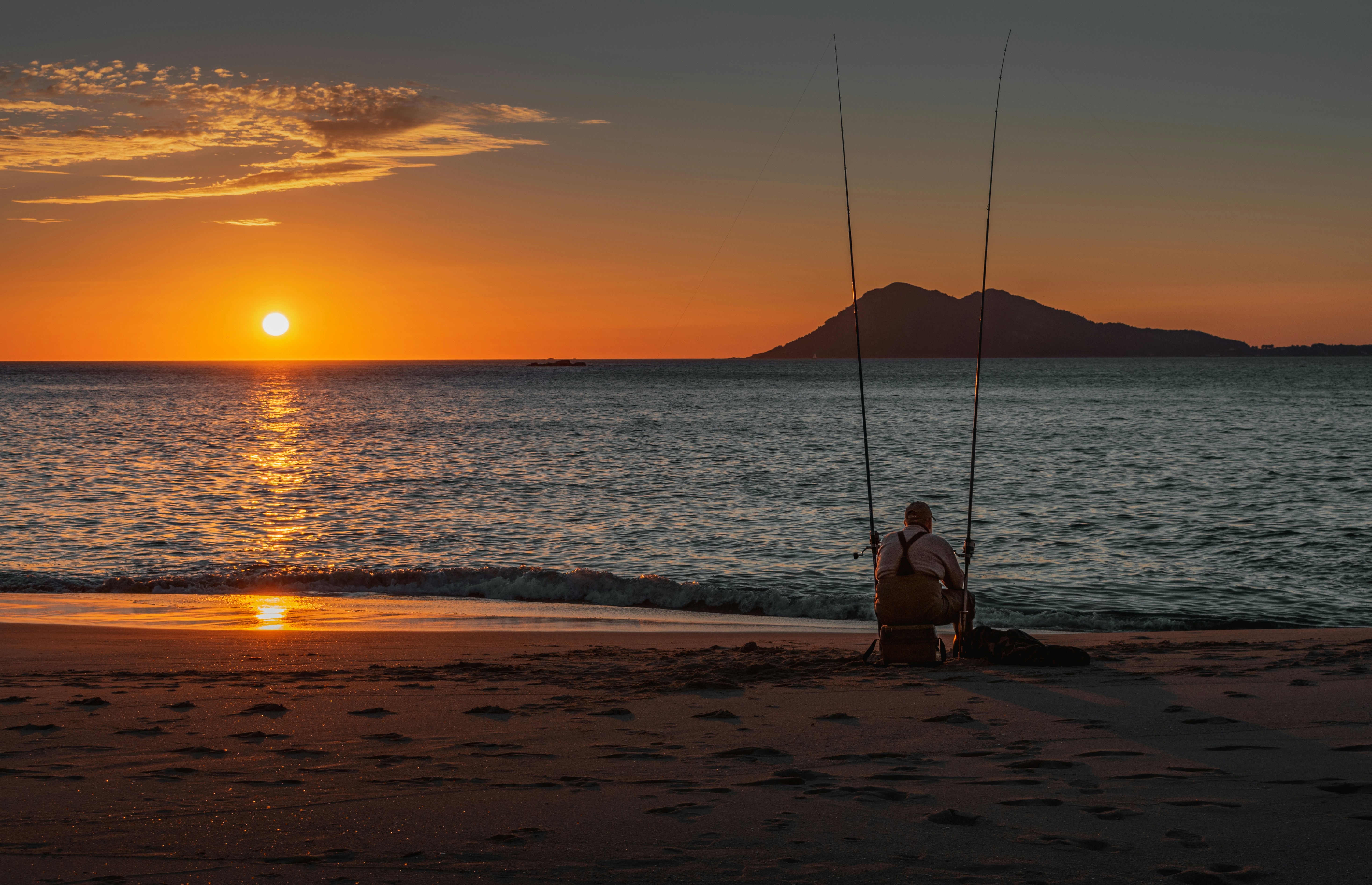 Tranquil Angler at Dusk