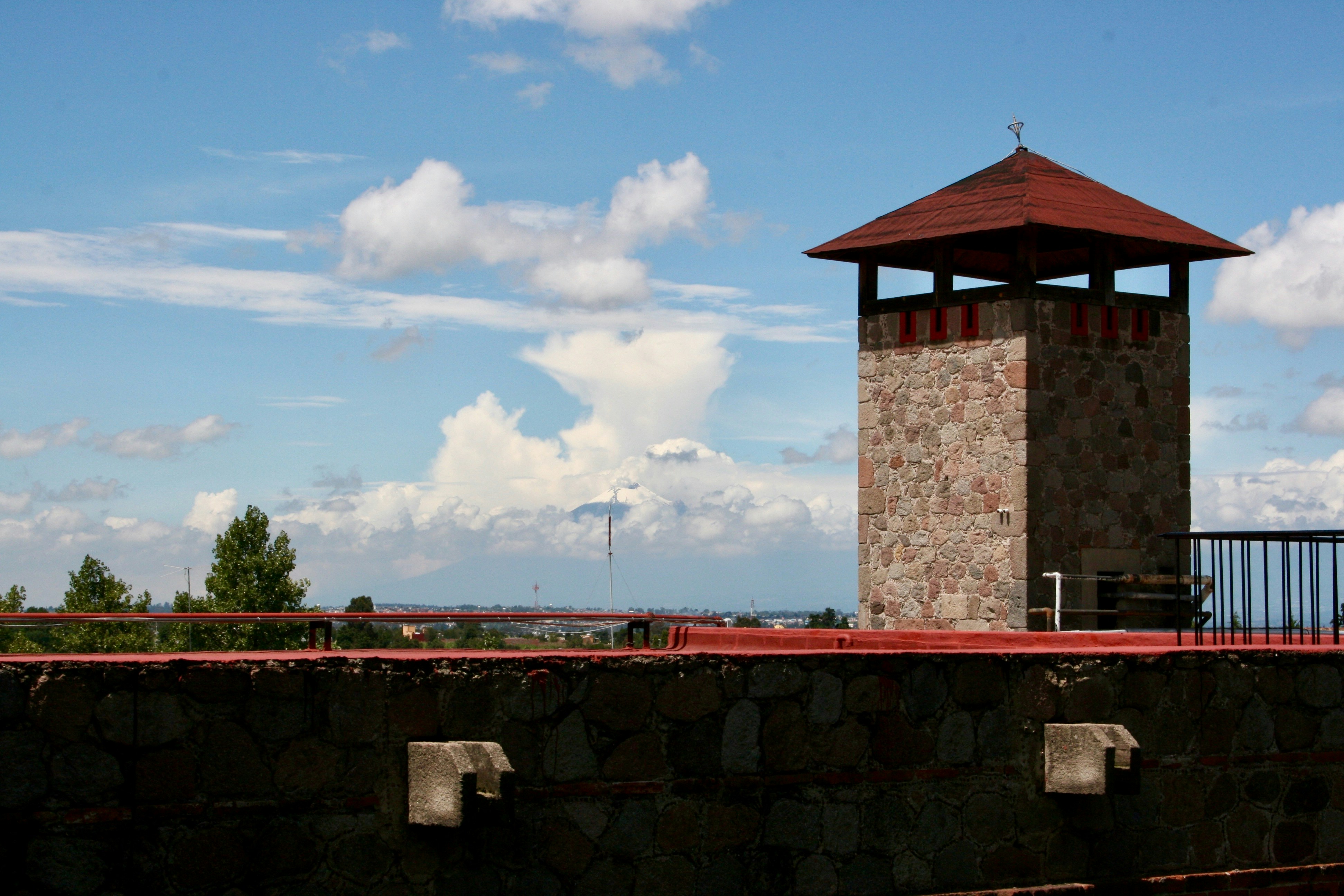 Stone Tower Against a Majestic Sky