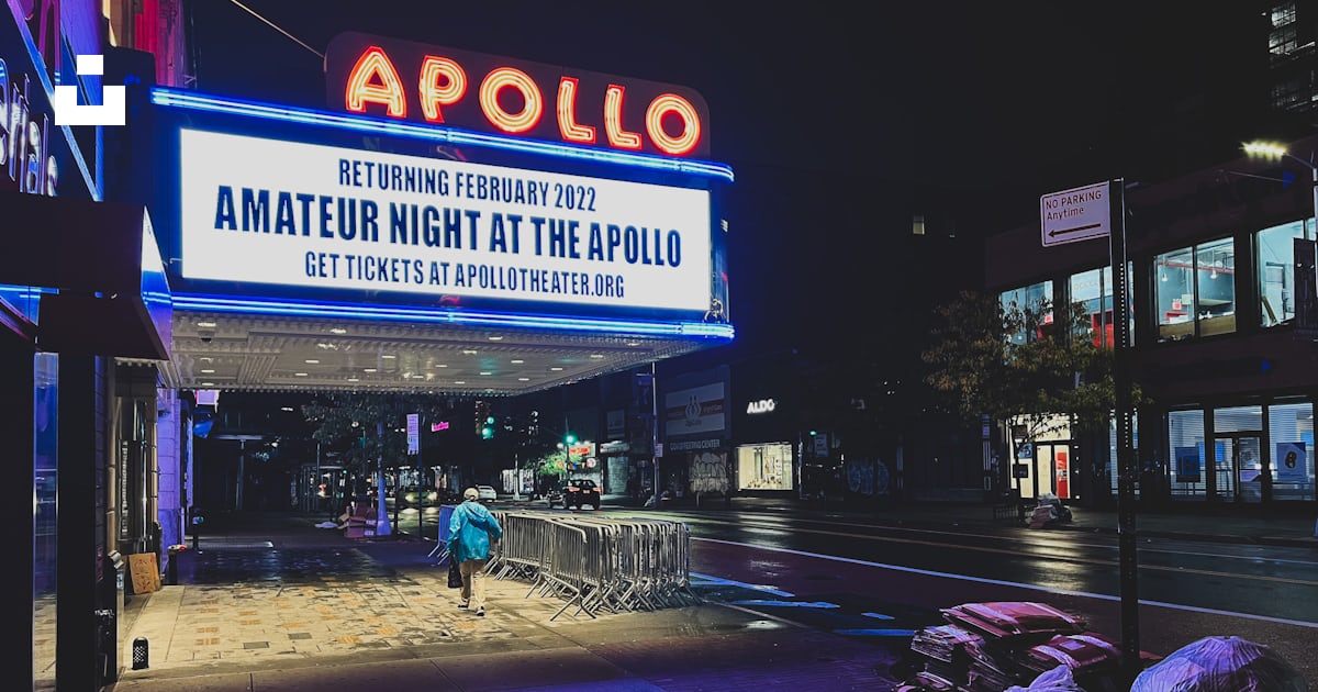 A Theater Marquee Lit Up At Night Photo Free Interior Design Image On