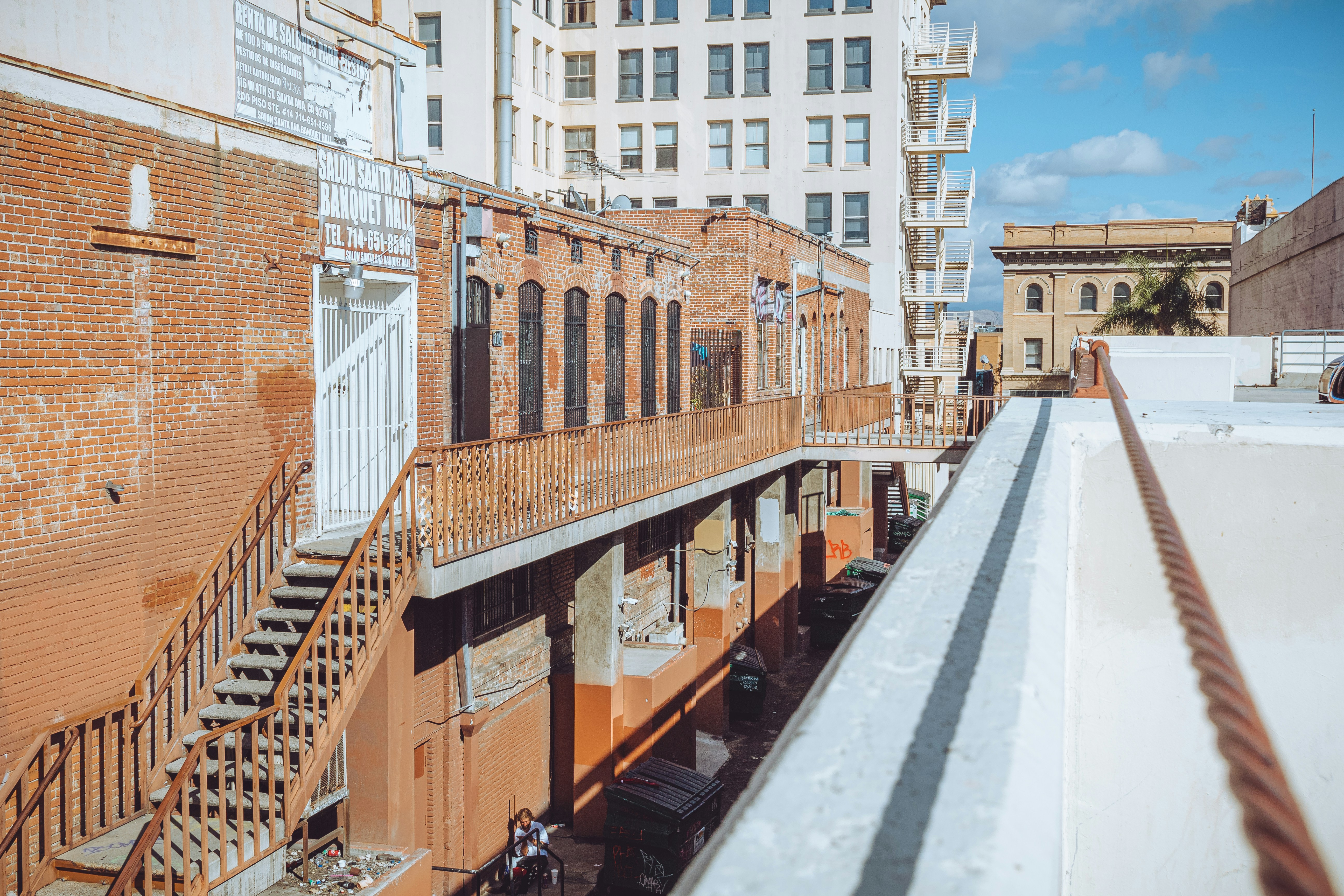 a view of a building from the top of a building