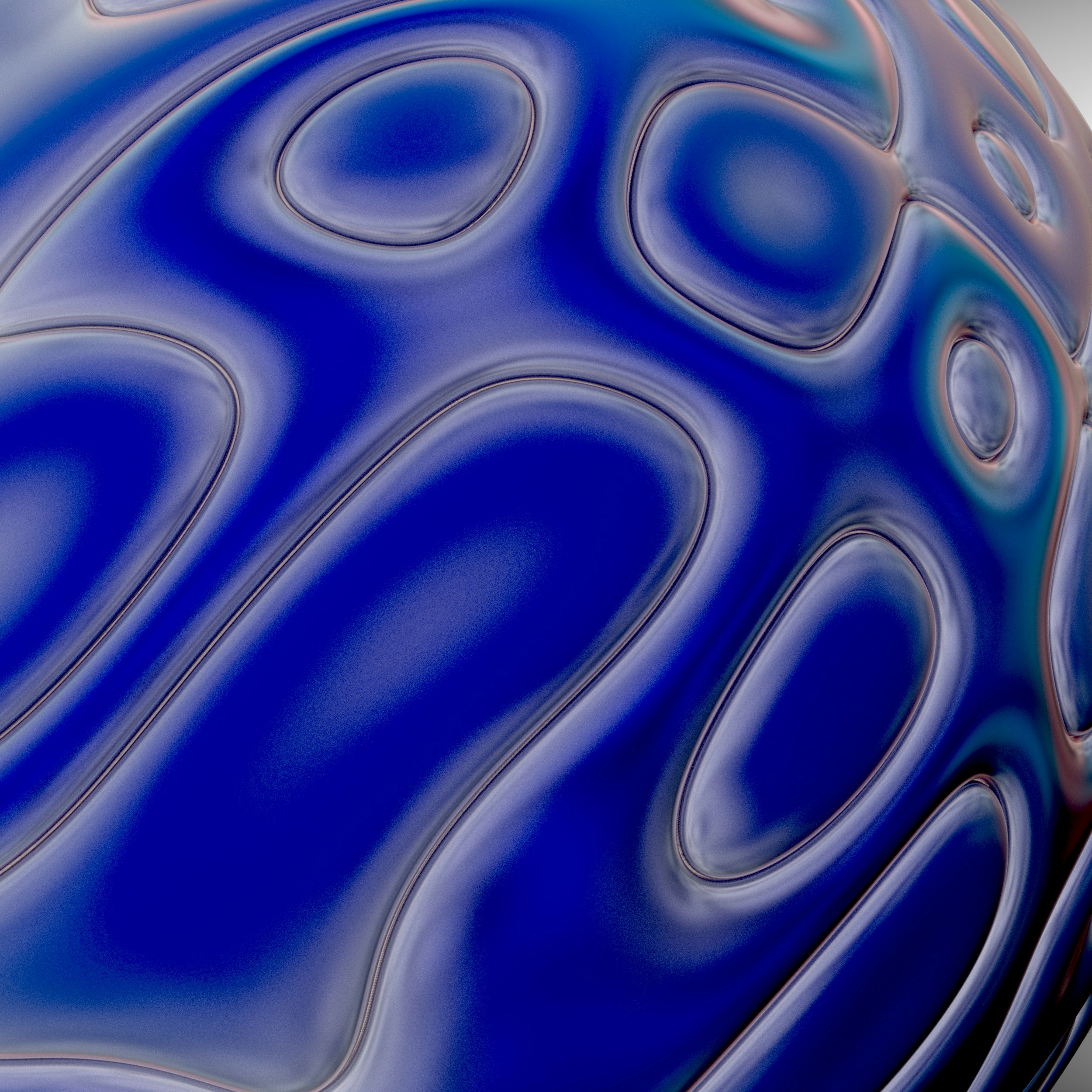 Un grand objet bleu avec un design circulaire sur le dessus photo ...