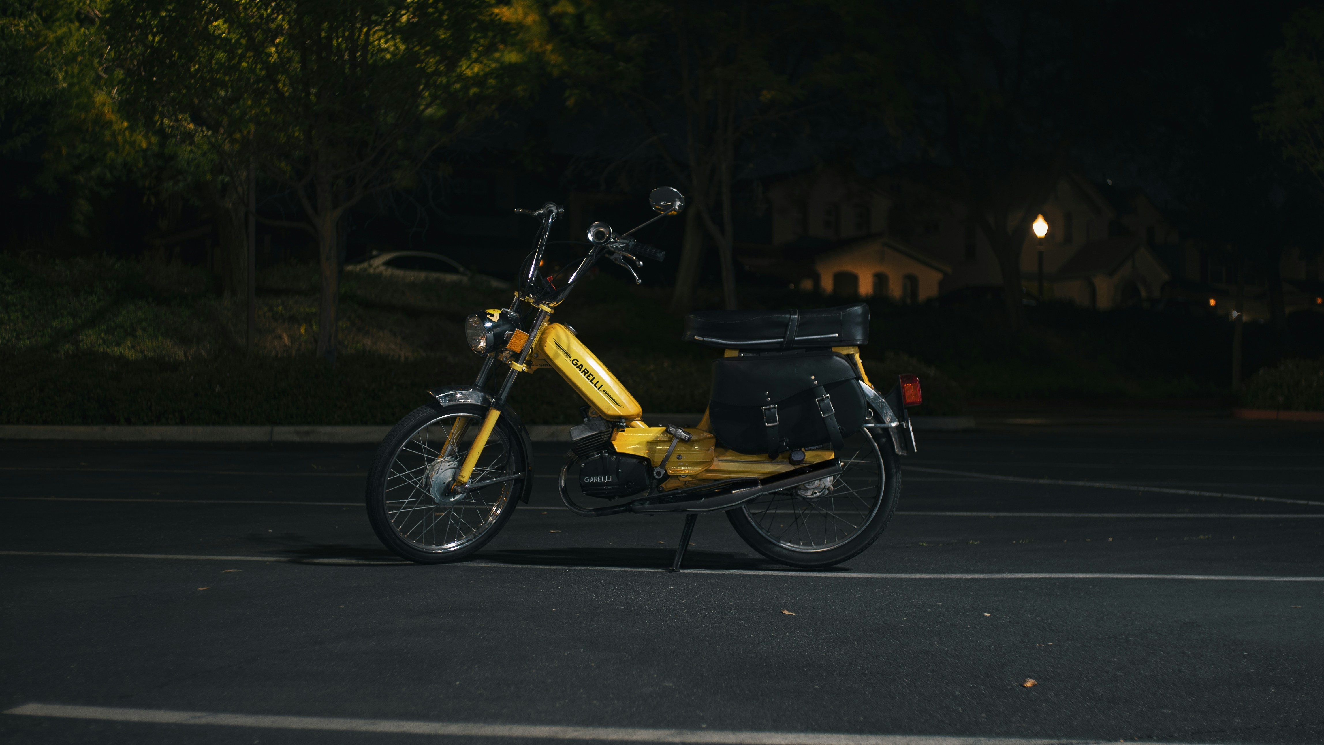 Illuminated Vintage Ride in Urban Tranquility