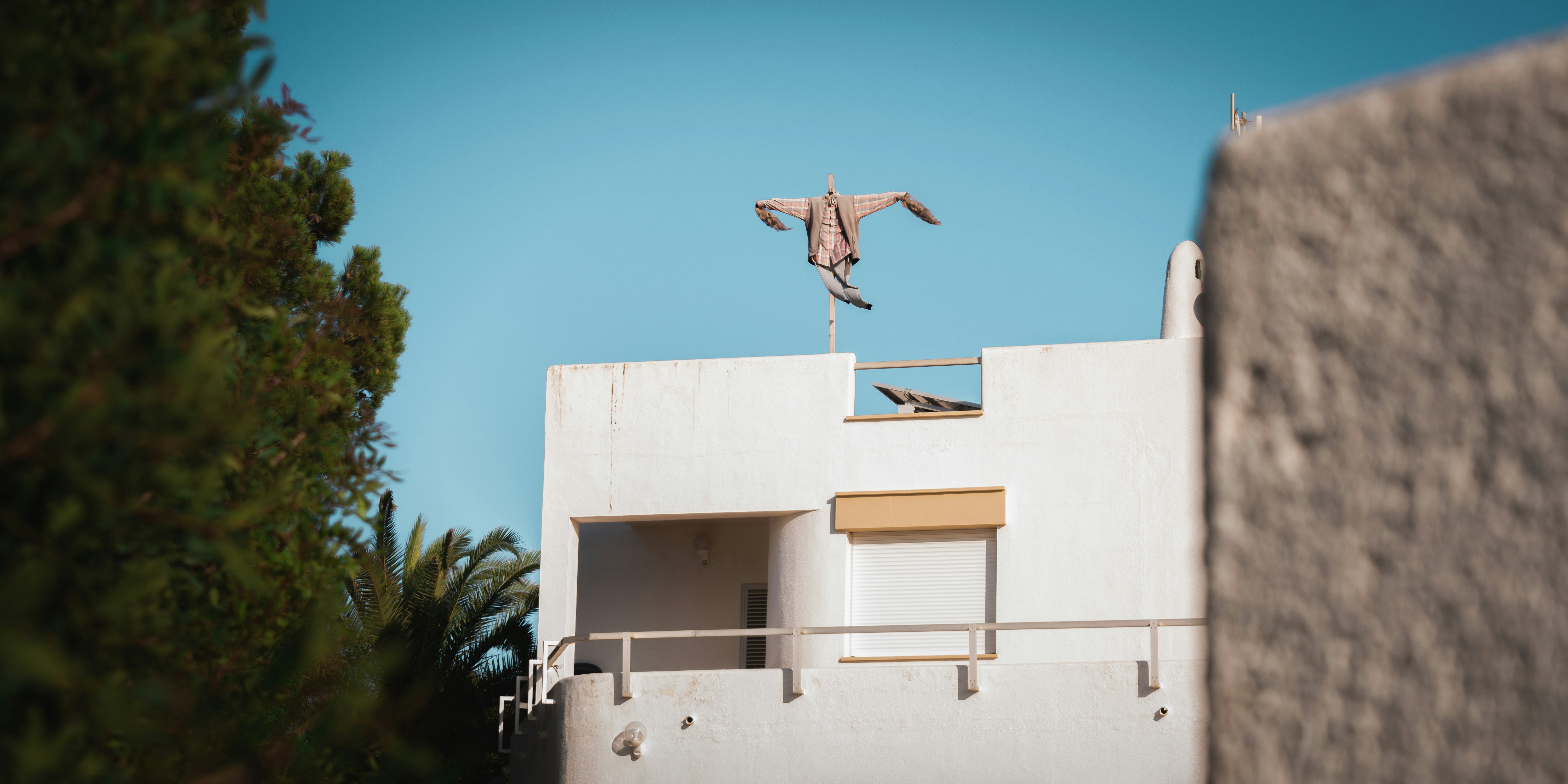 Concrete Balcony Flight: A Seagull Overhead