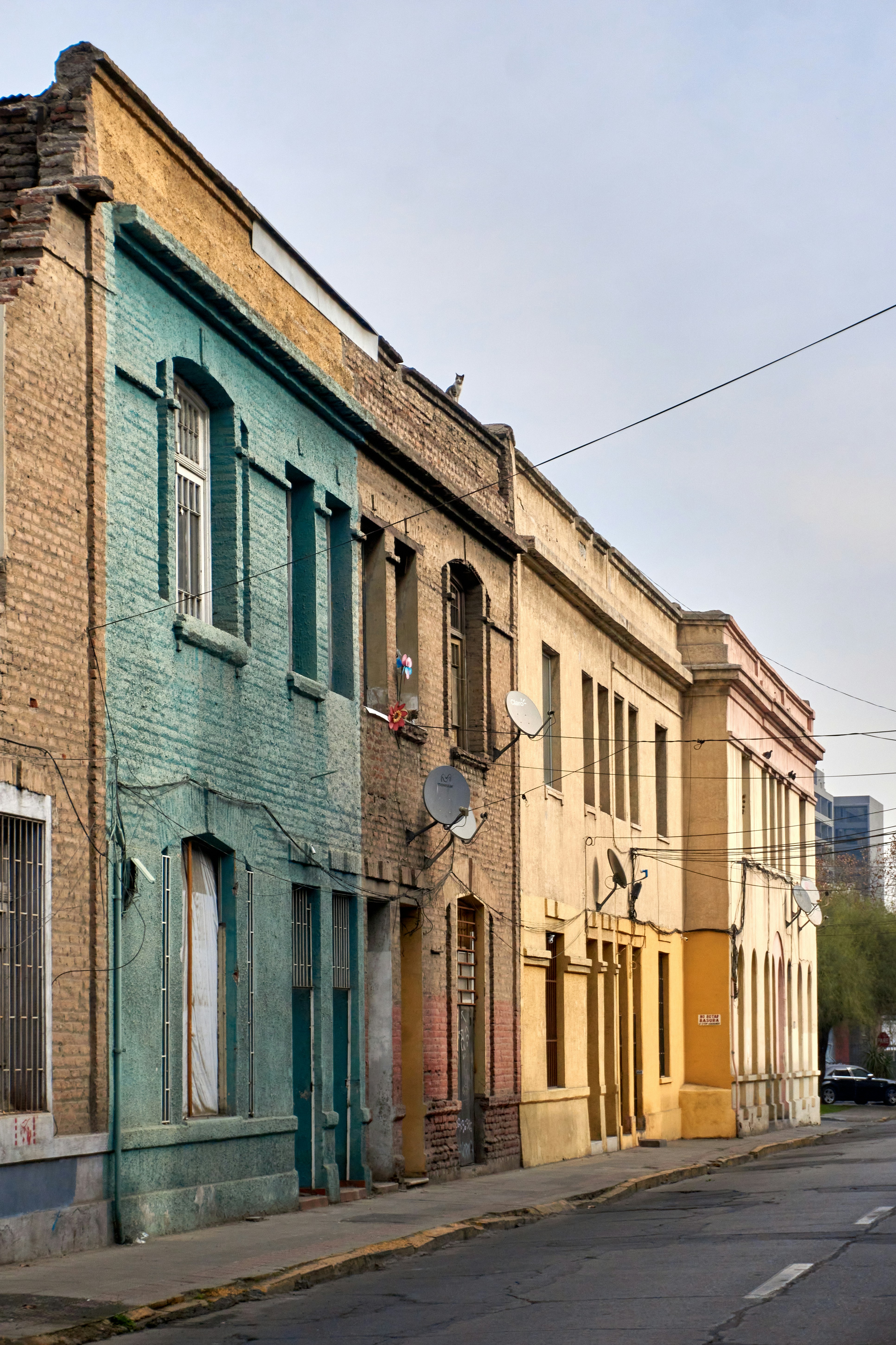 Colorful Row: A Quiet Street of Painted Terraces