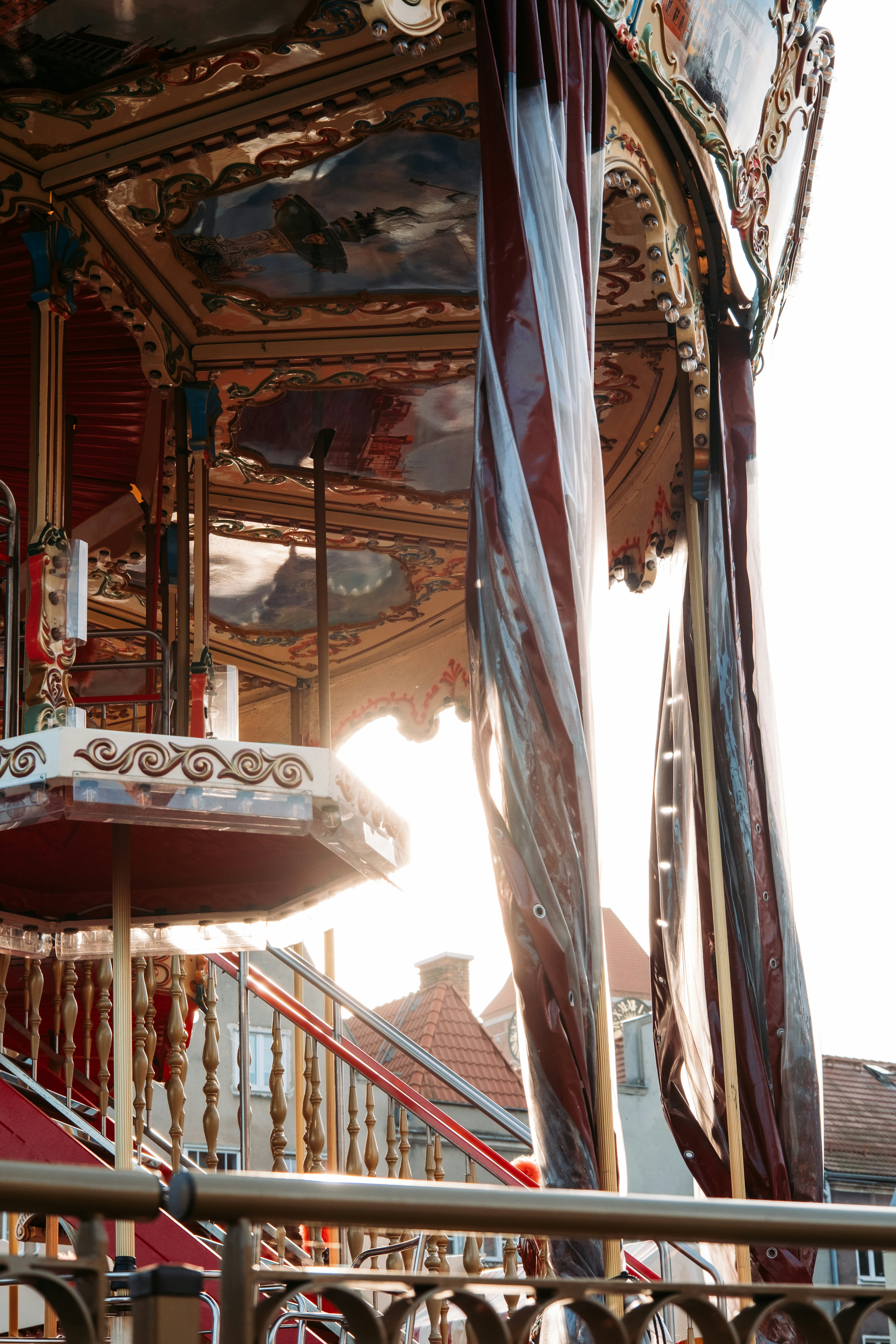 A carousel with a flag on top of it photo – Free Carousel Image on Unsplash
