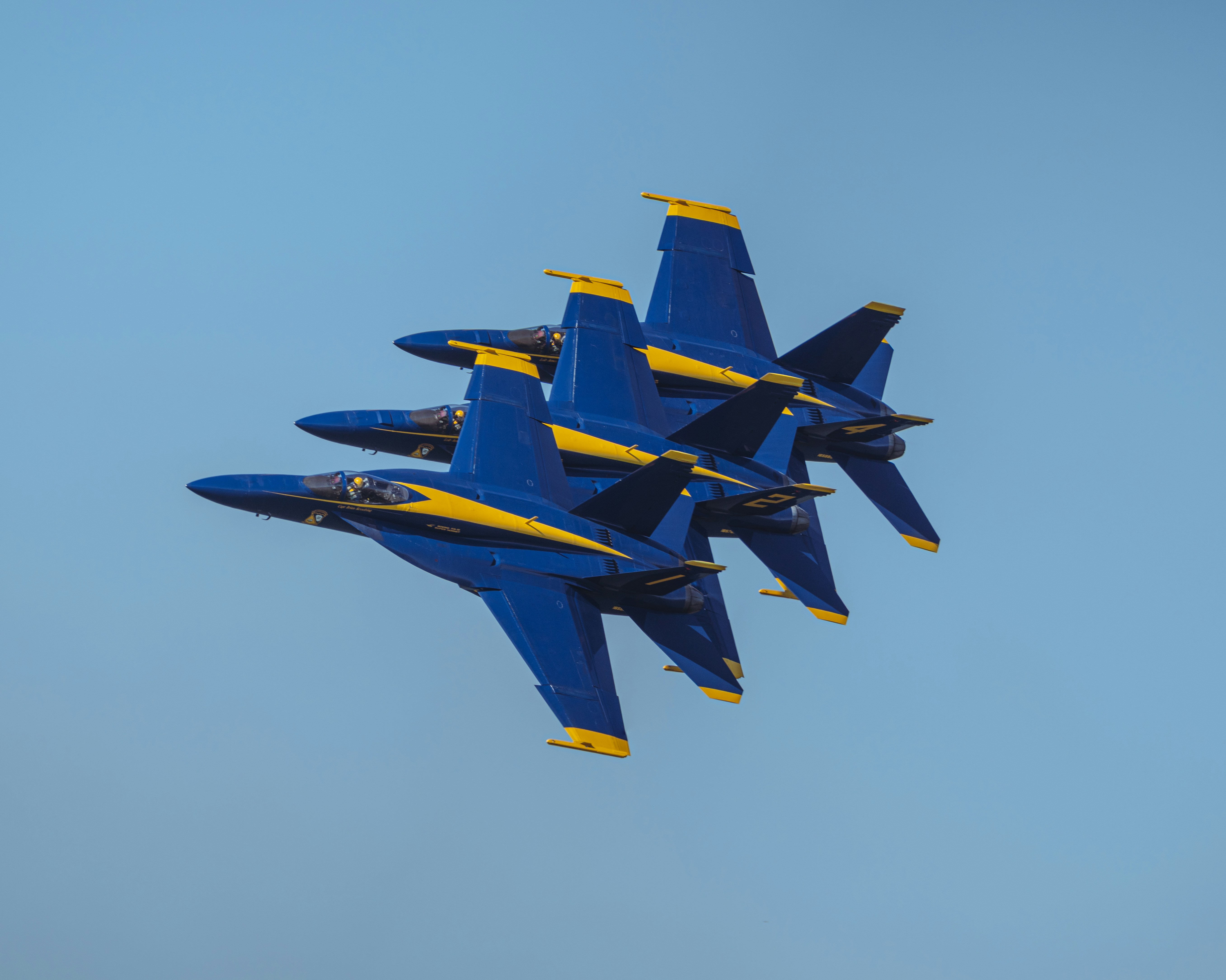 A group of fighter jets flying through a blue sky photo – Free Us navy ...
