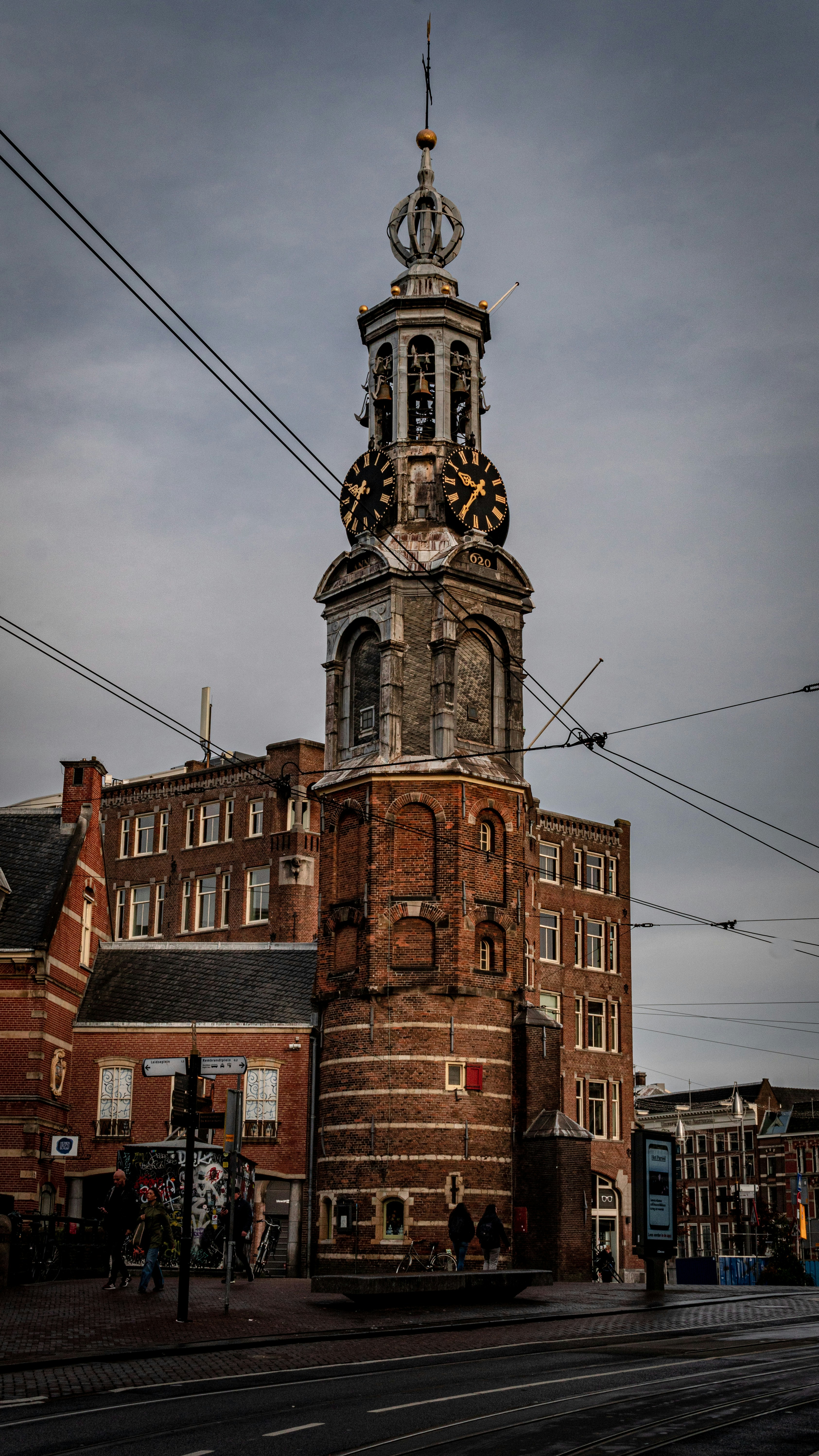 clock tower in Amsterdam city center