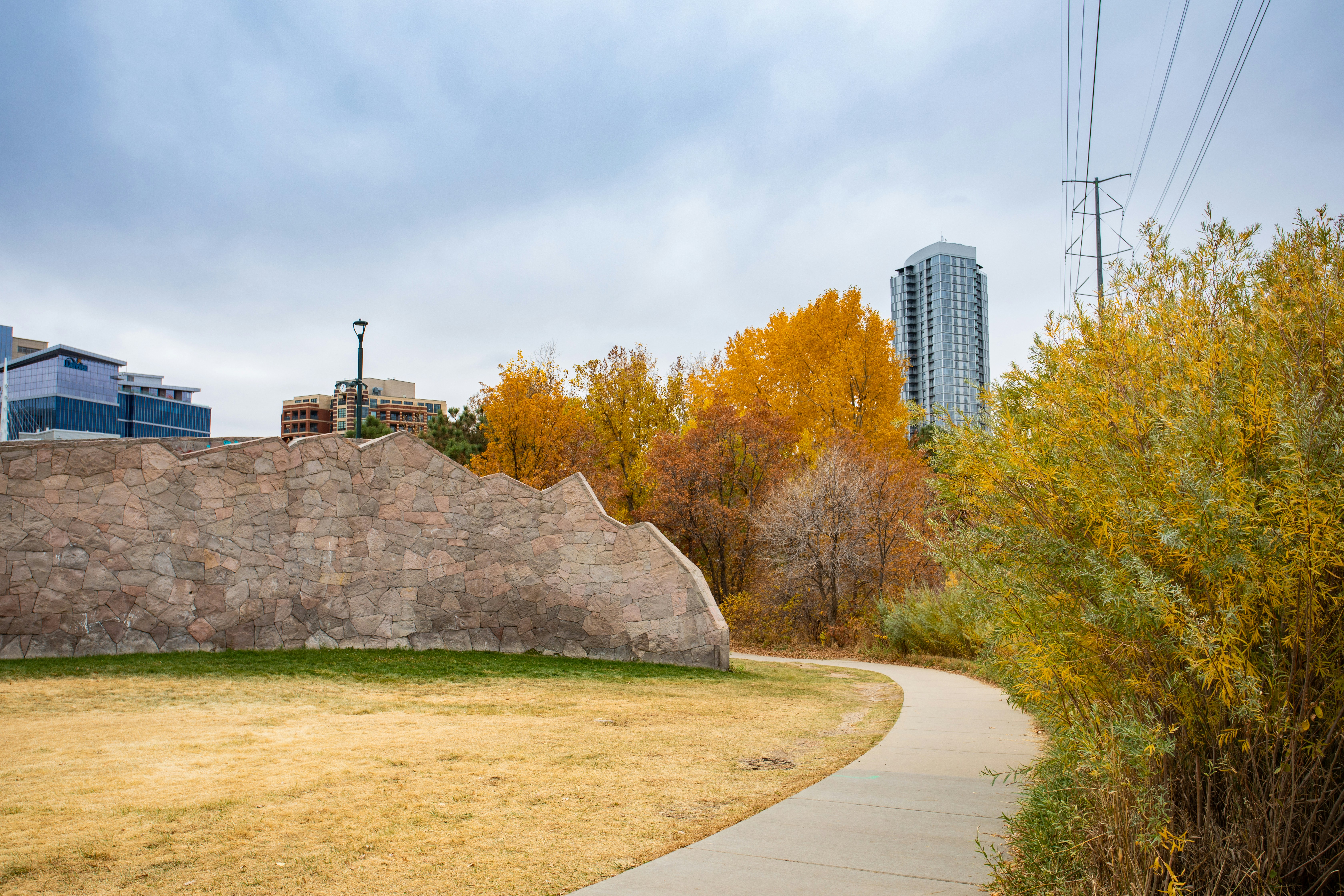 Ember Canopy and the Winding Path: Autumn Light Framing a Quiet Park