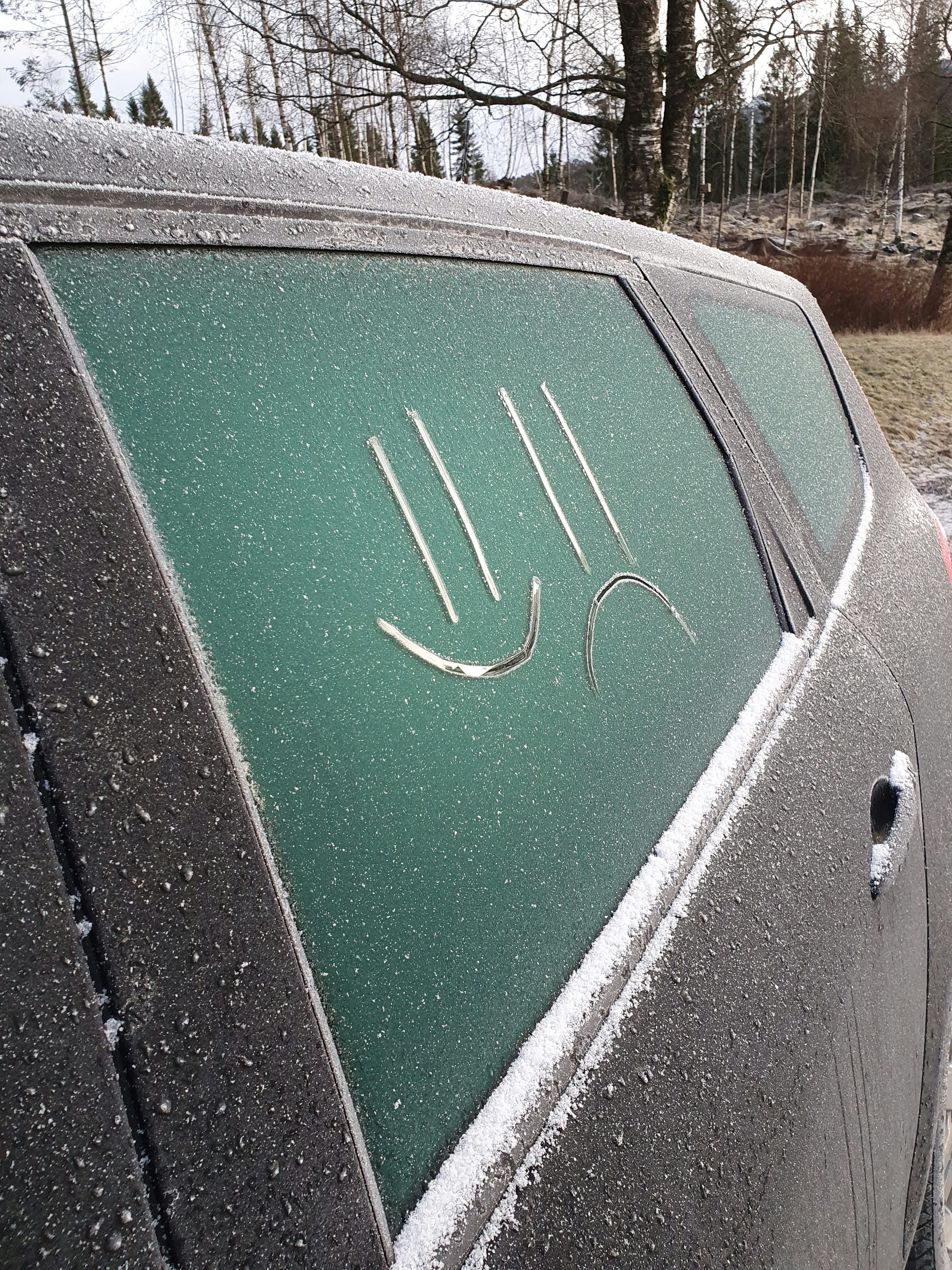 A close up of a car with frost on the windshield photo – Free Logo ...