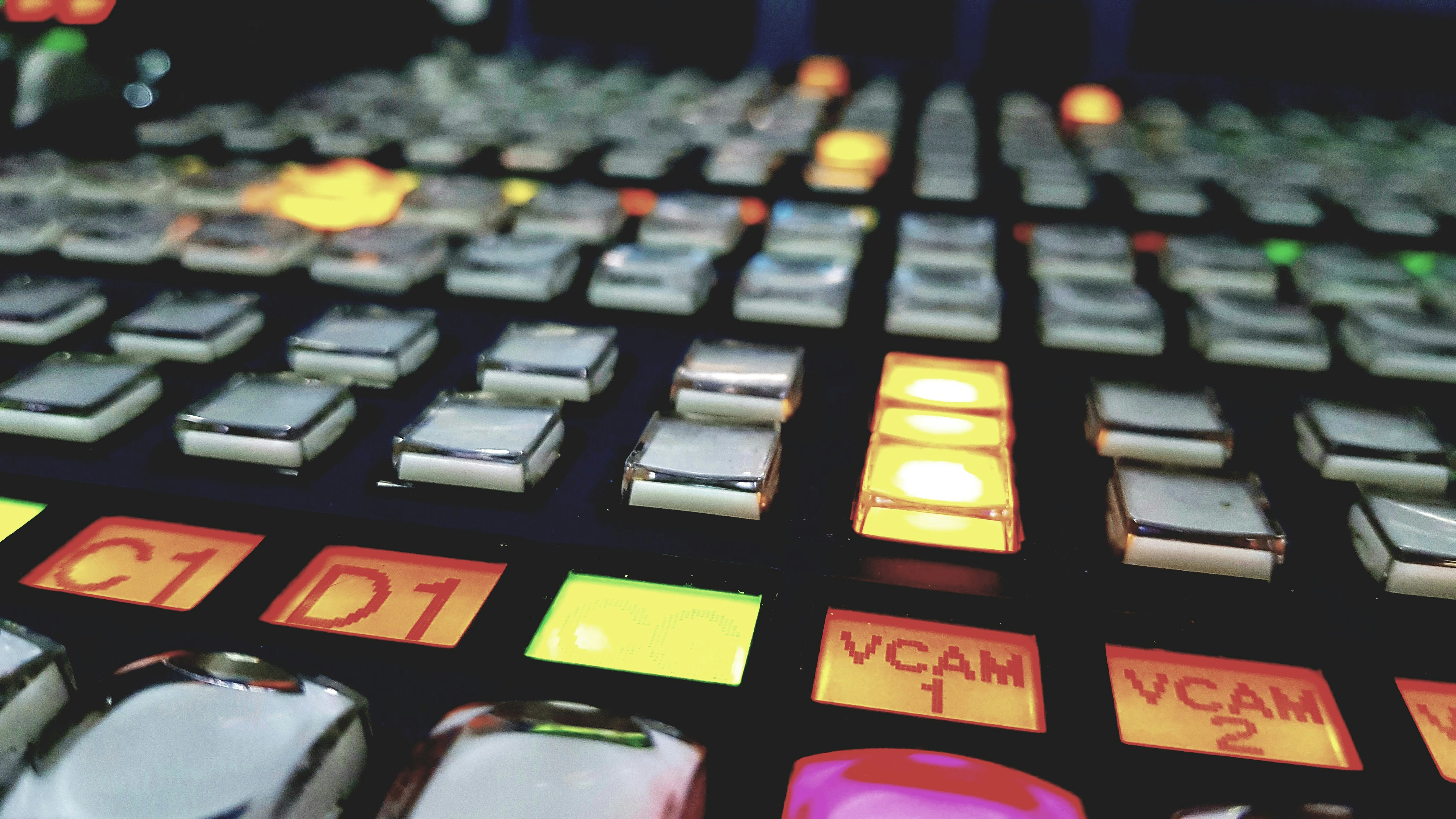 A close up of a keyboard with many different colored keys photo – Free ...