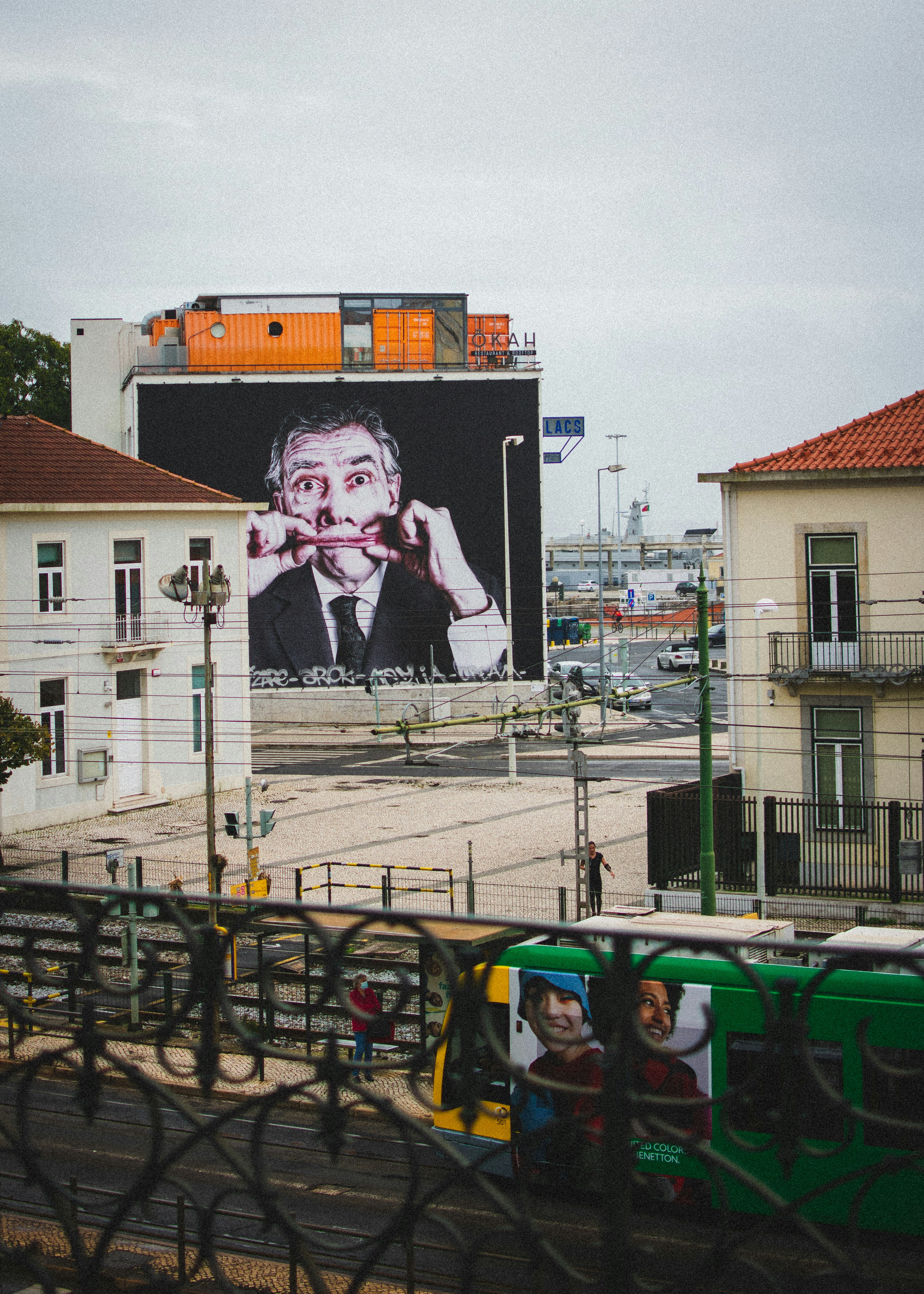 Gigantic Street Portrait Ad on an Urban Corner