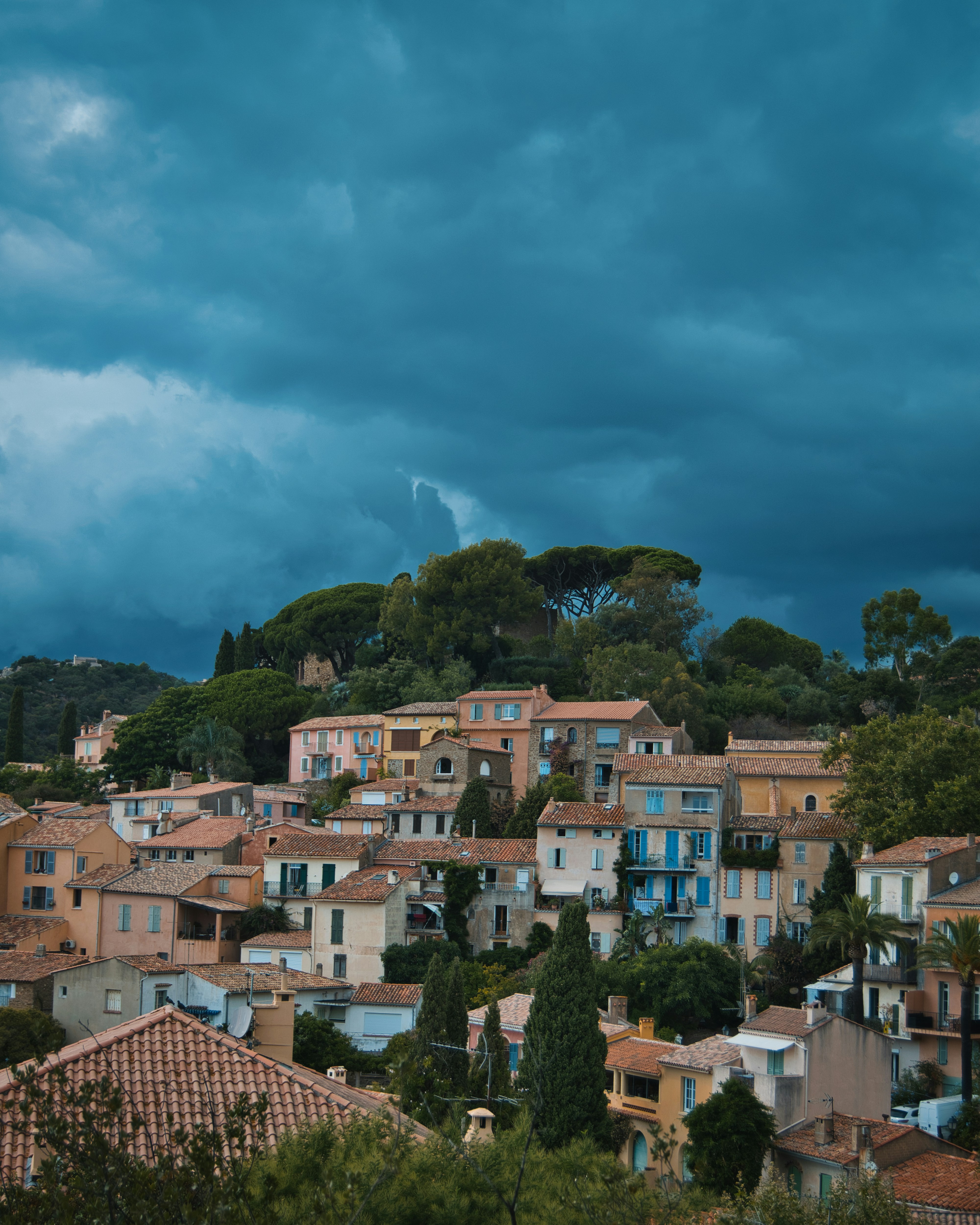 a view of a city from a hill