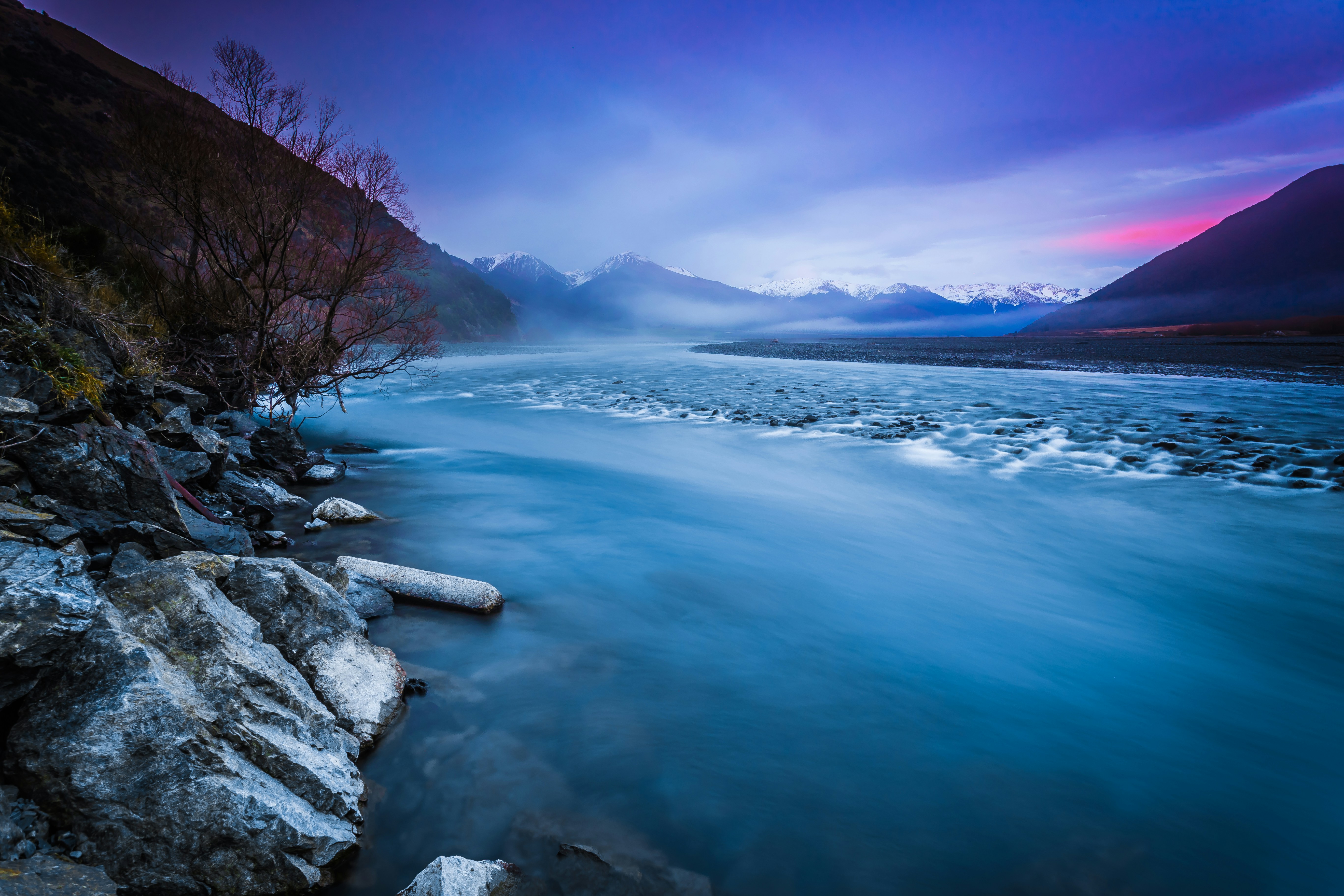Twilight Serenity by the Mountain Stream