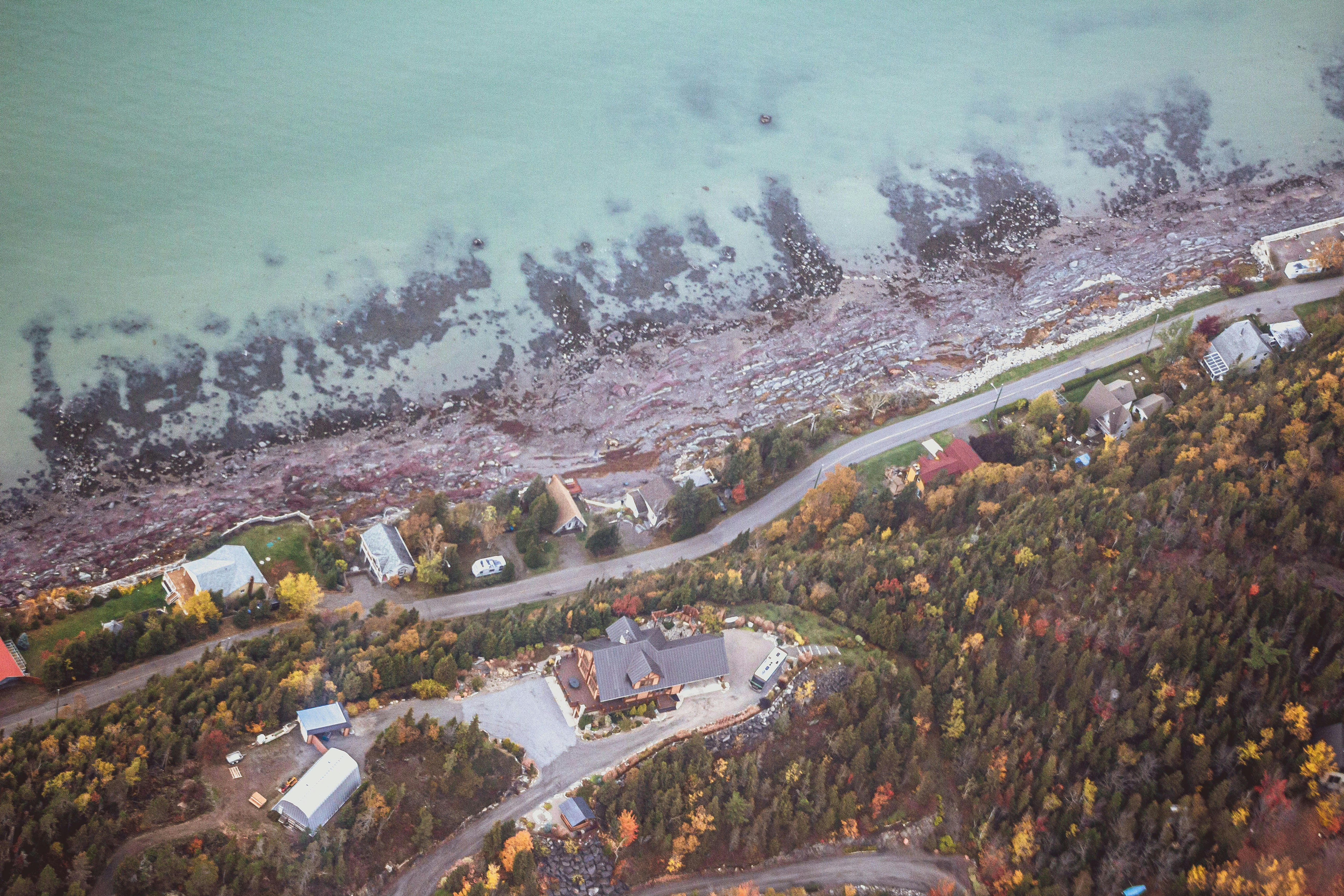 a bird's eye view of an aerial view of a beach