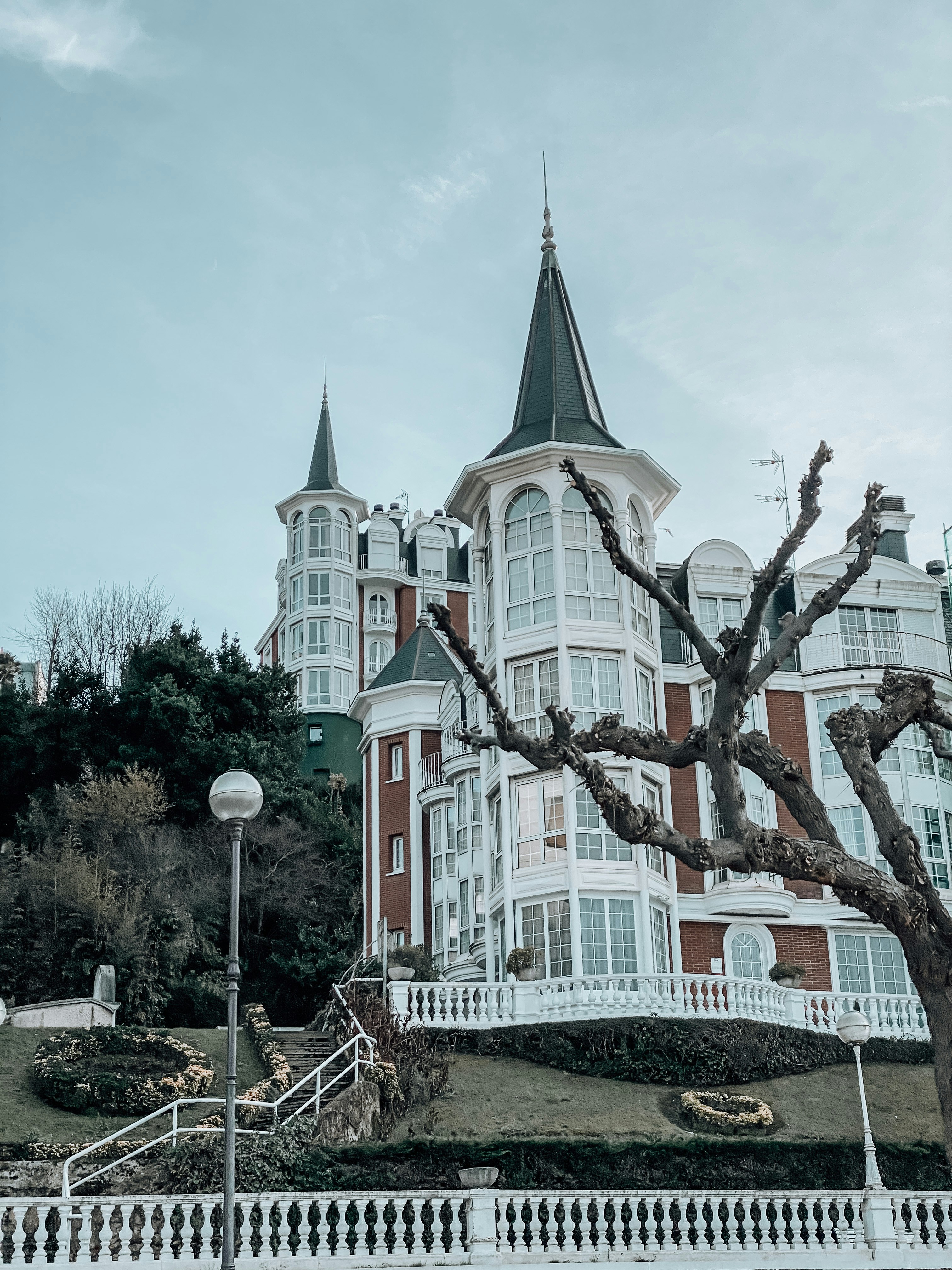 Castle-Front Facade of a Victorian-Inspired Hotel