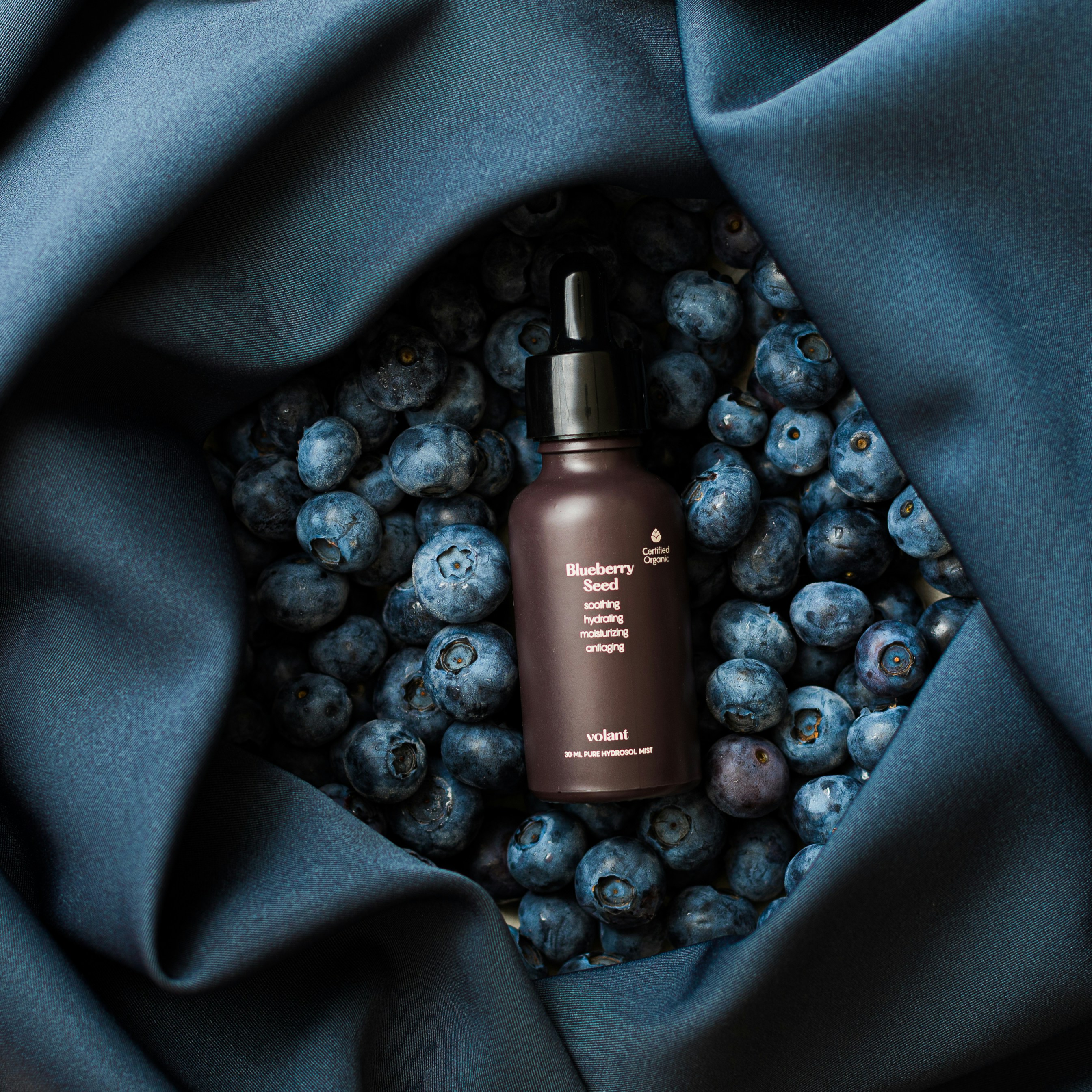 A bottle of liquid sitting on top of a pile of blueberries photo – Free ...
