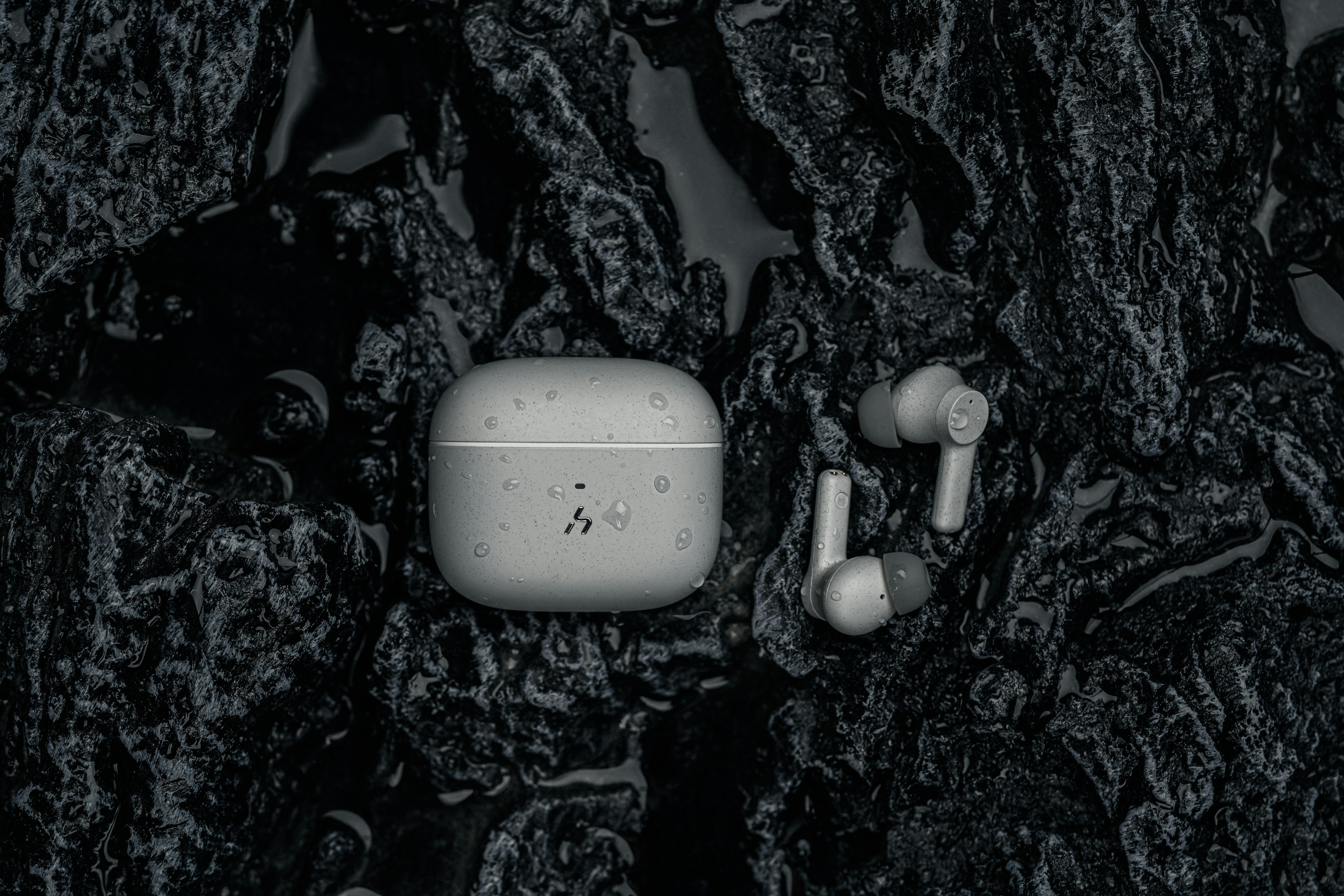 A pair of ear buds sitting on top of a tree photo – Free Tech Image on ...