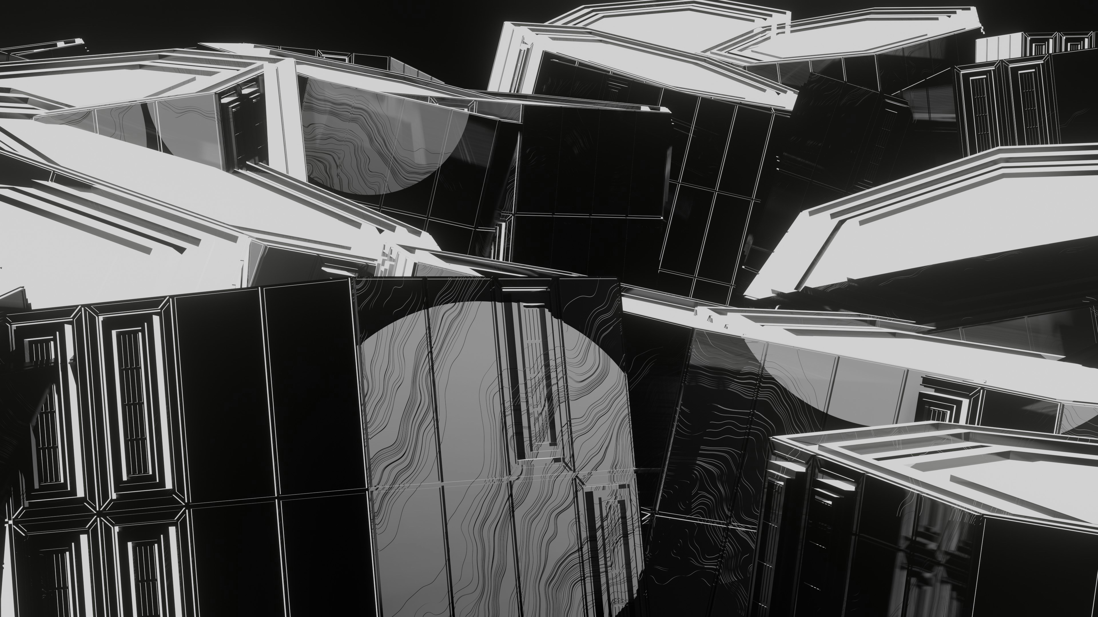 A black and white photo of a bunch of windows photo – Free Background ...