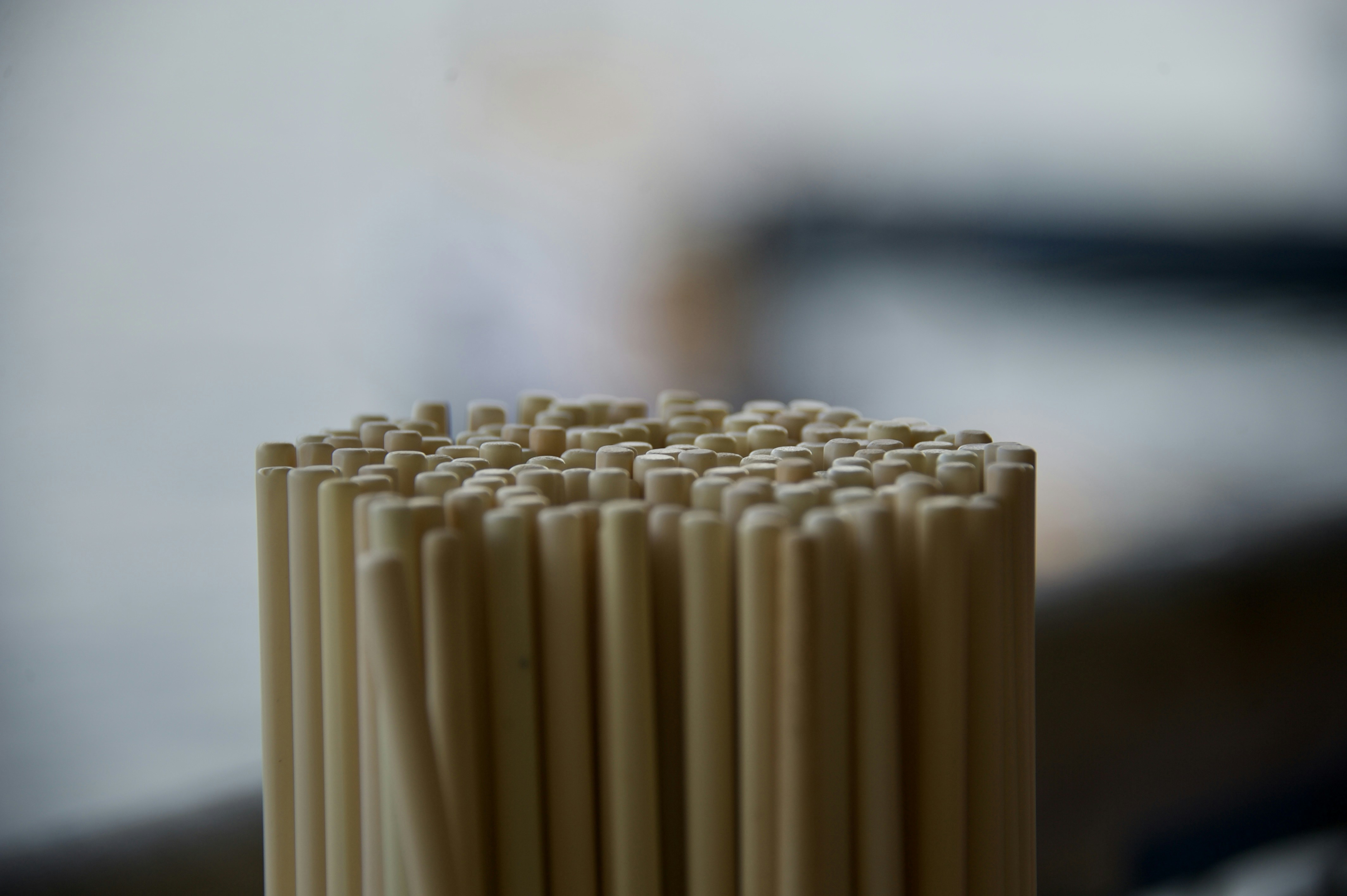 A bunch of chopsticks packed together. for more, visit blob.hk