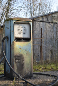 an old gas tank left to rust