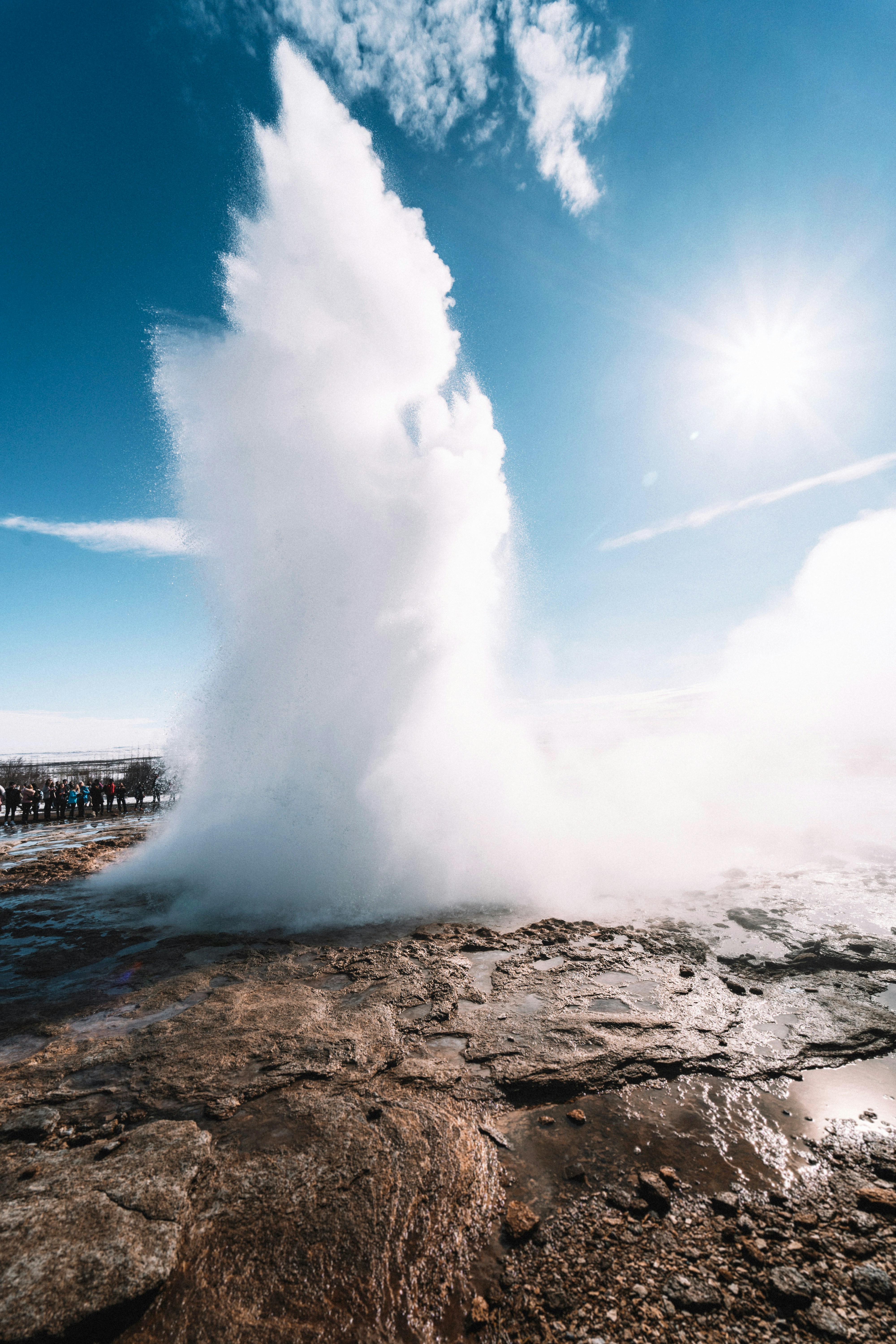 A large geyser spewing water into the air photo – Free Travel Image on ...