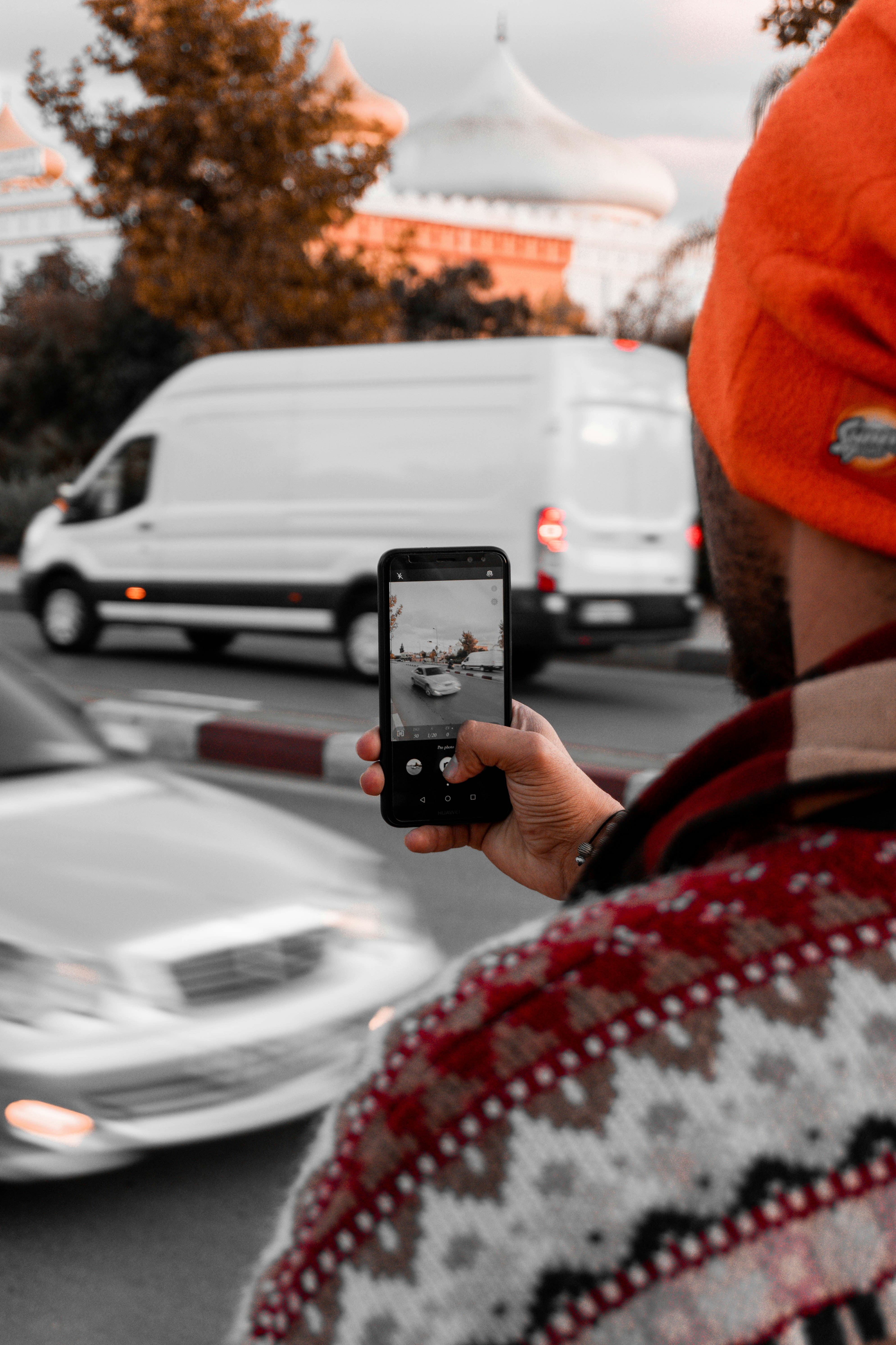 Glassy City Moment: A Street View Captured in Slow Motion
