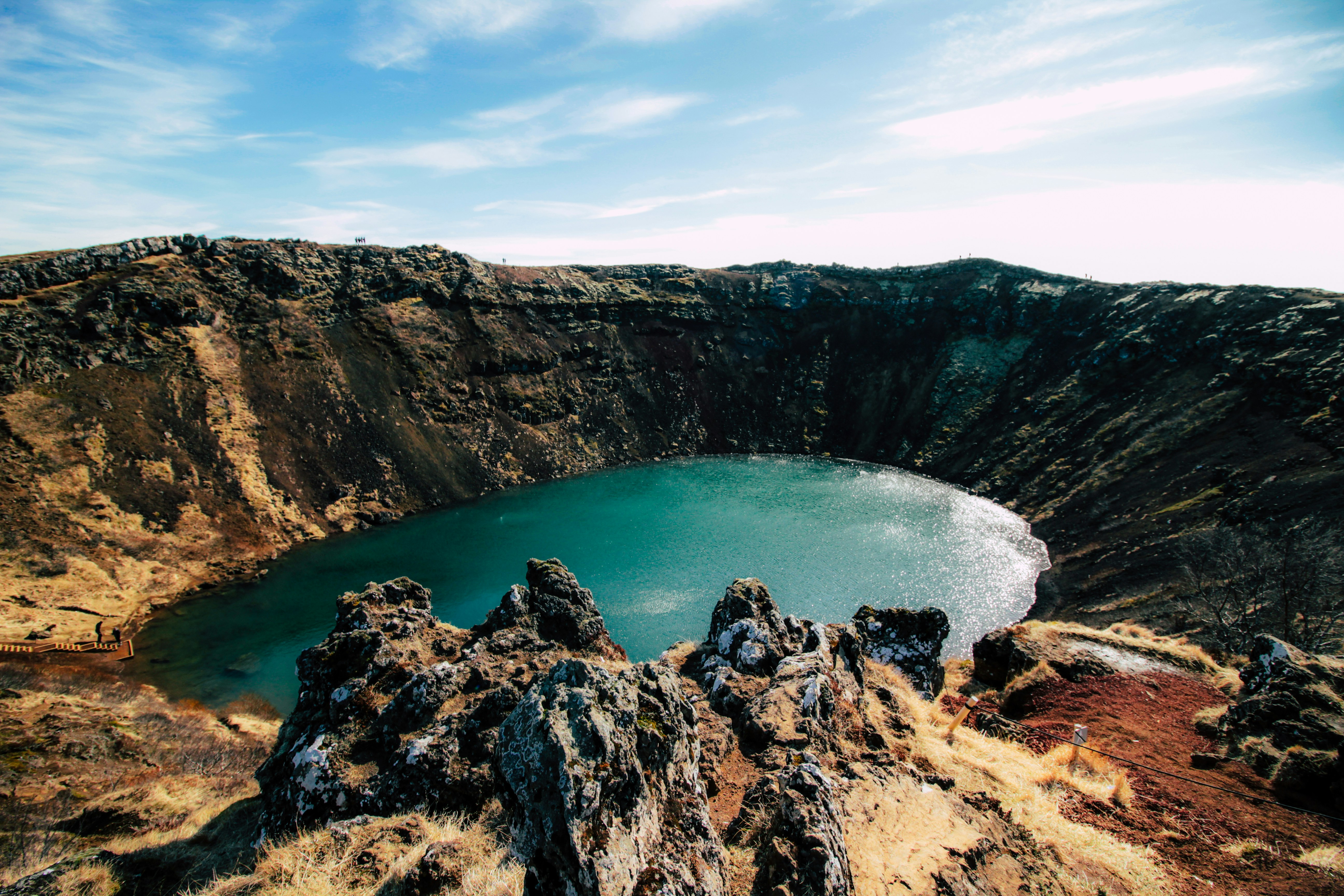 Azure Ring: A Caldera Lake Surrounded by Weathered Rim