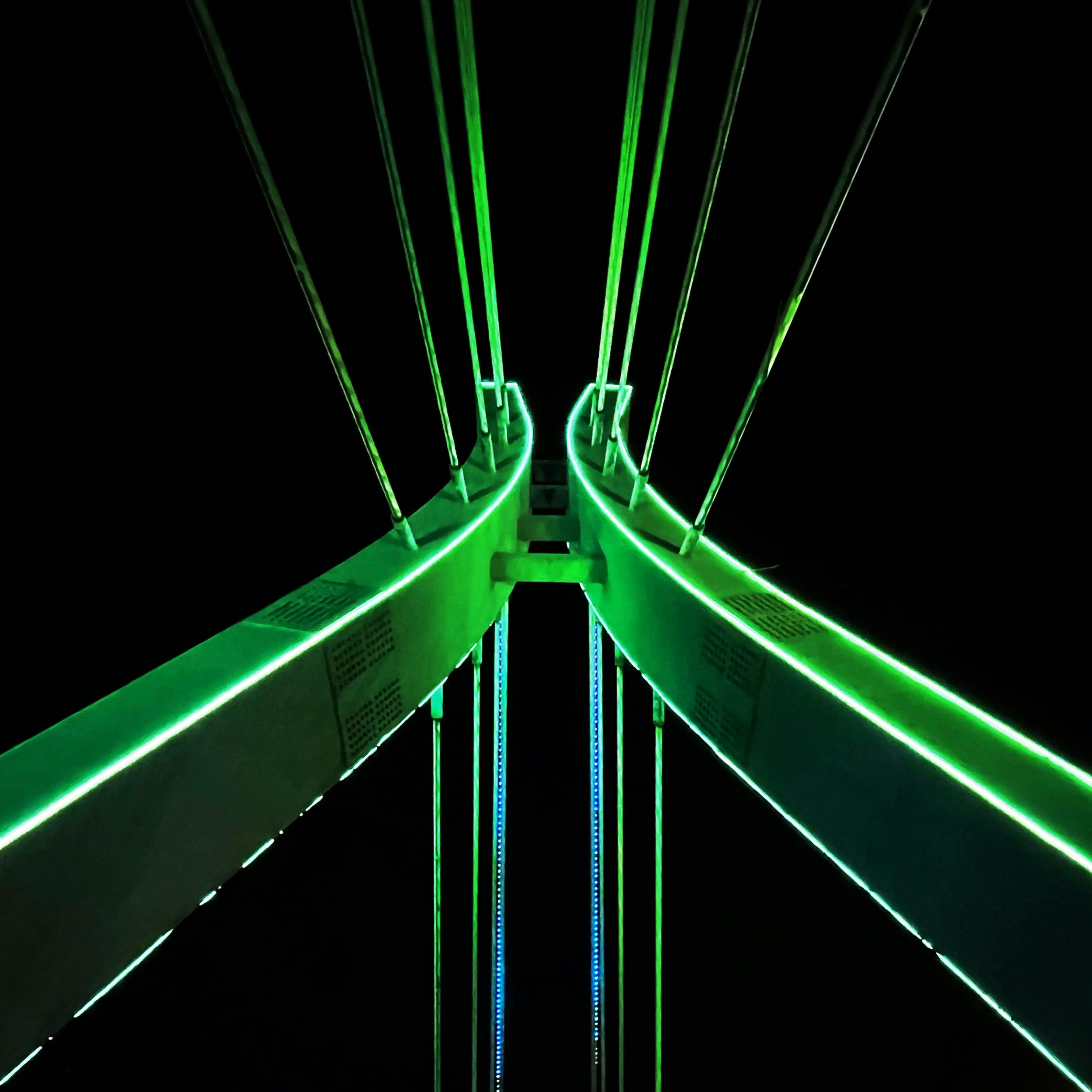 A very tall bridge with green lights on it's sides photo – Free Tehran Image on Unsplash