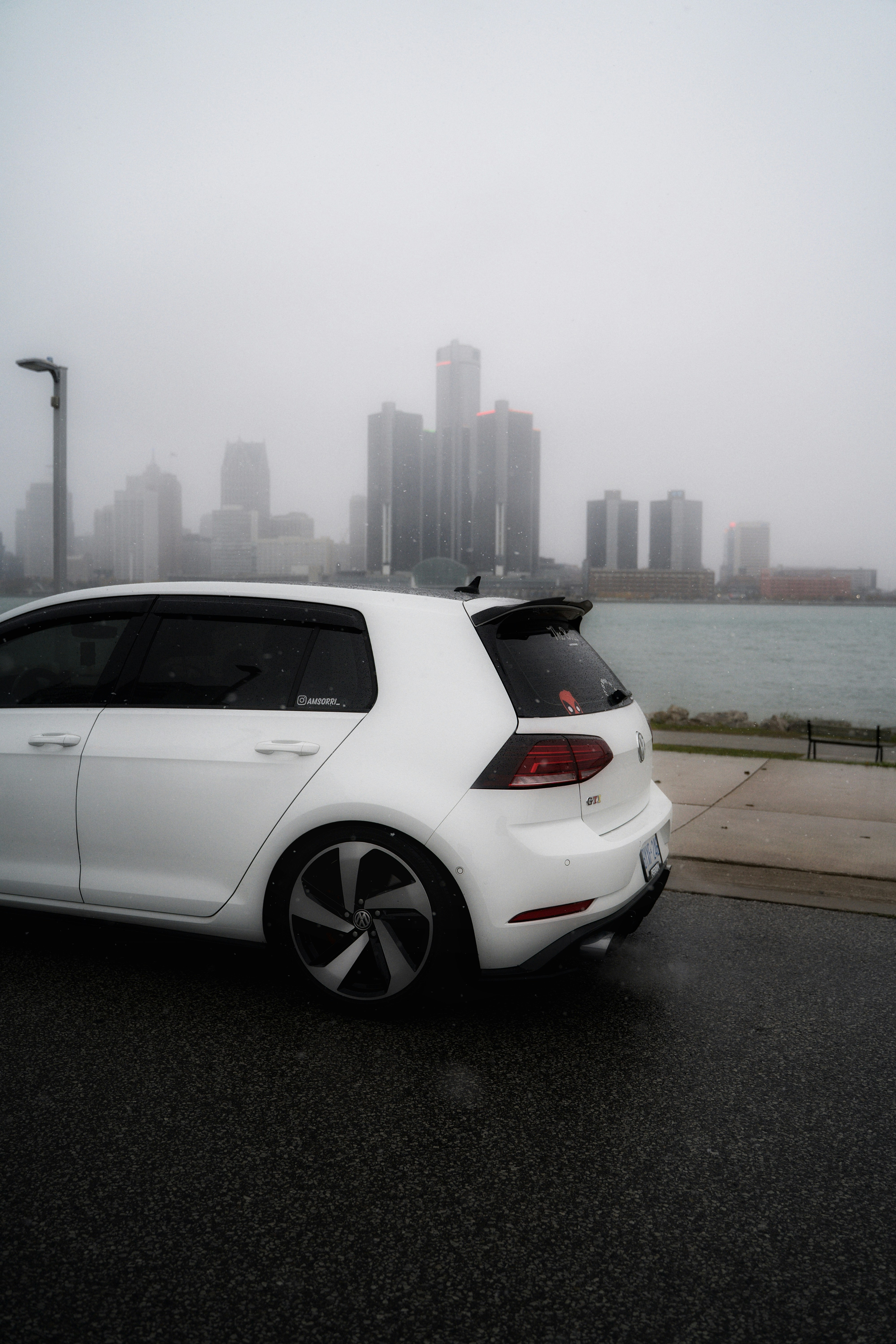 Harbor Fog and a White Hatch: Quiet Geometry by the Waterfront