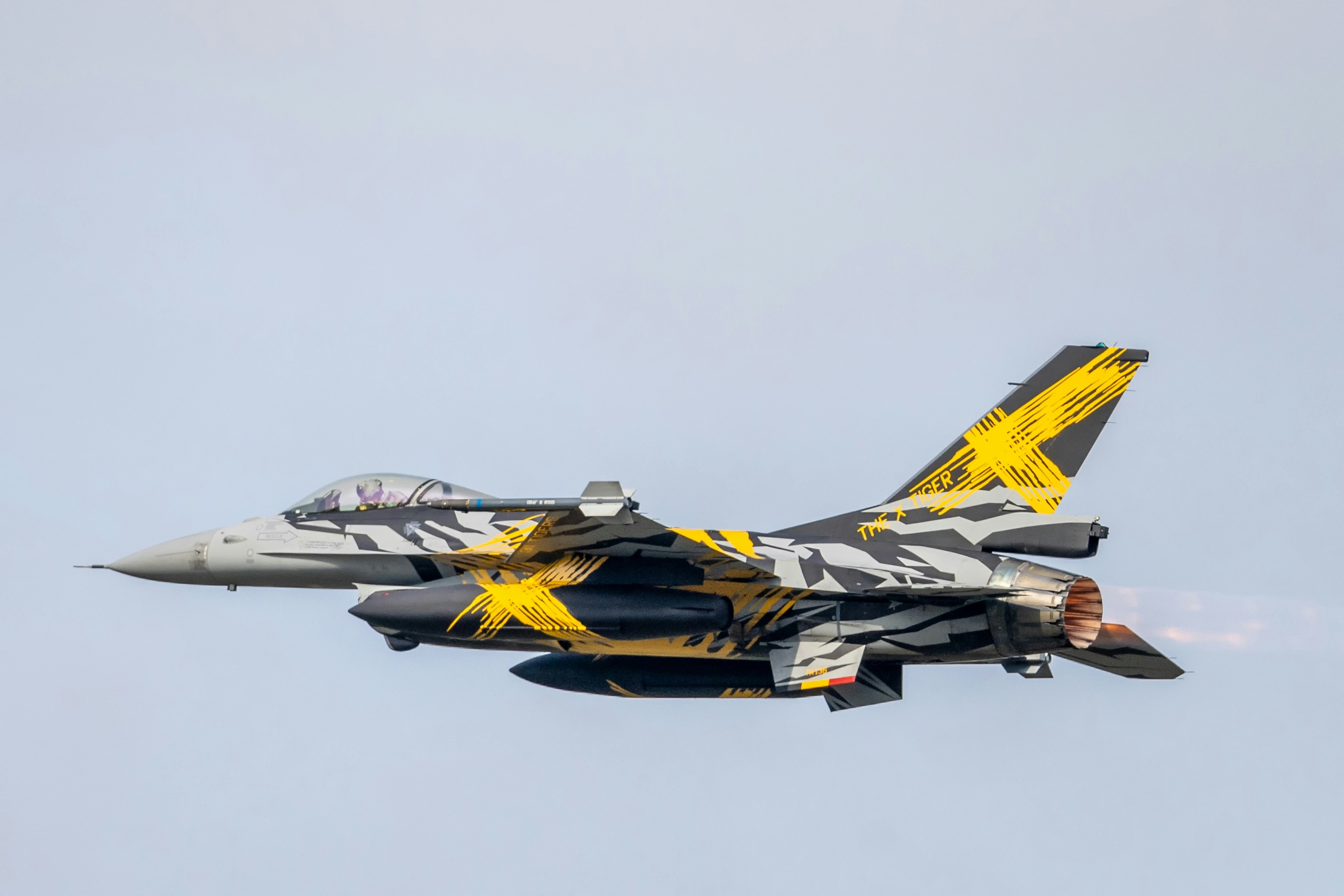 A fighter jet flying through a blue sky photo – Free 70 years 31 tigers ...