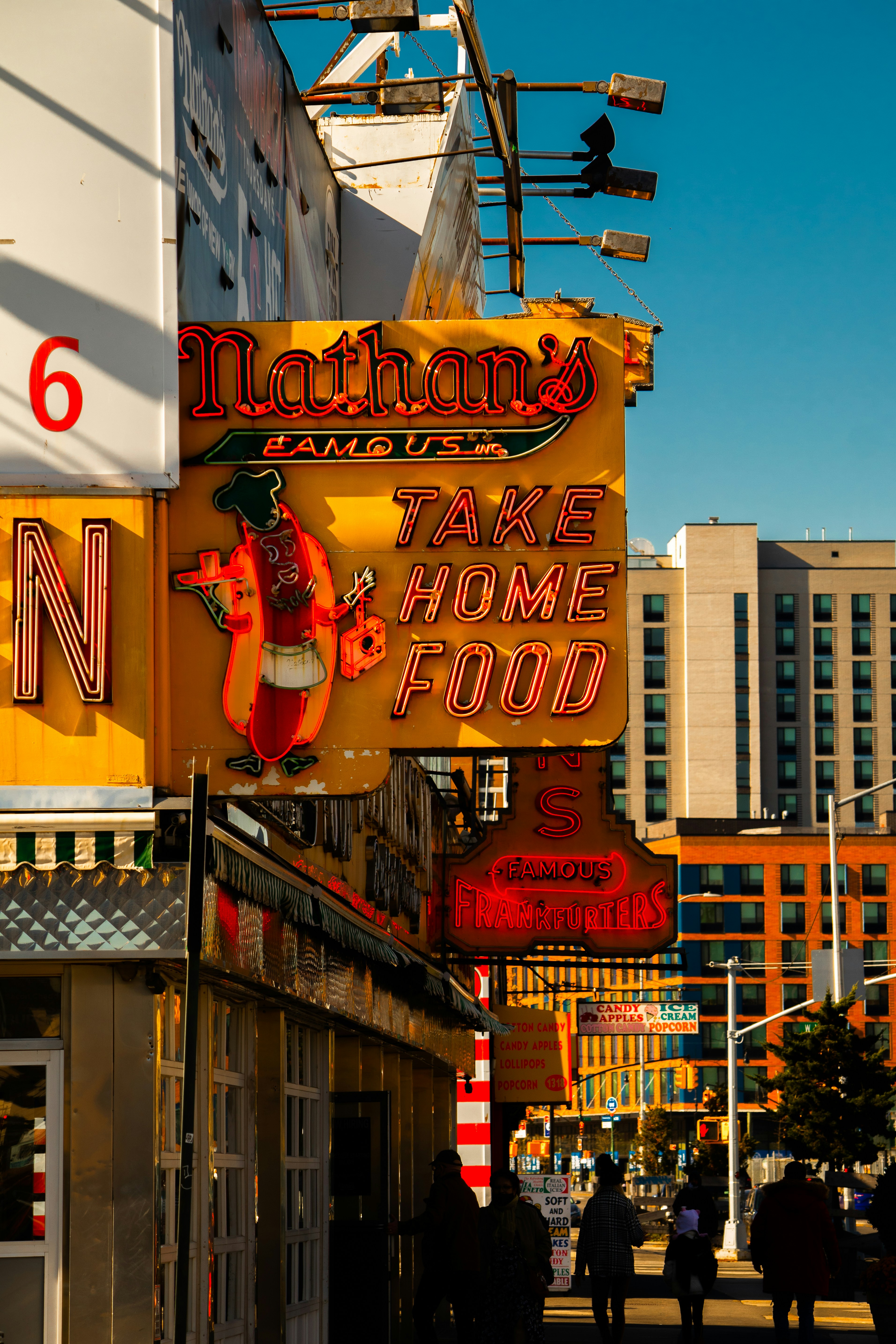 A neon sign for nathan's take home food photo – Free Brooklyn Image on ...
