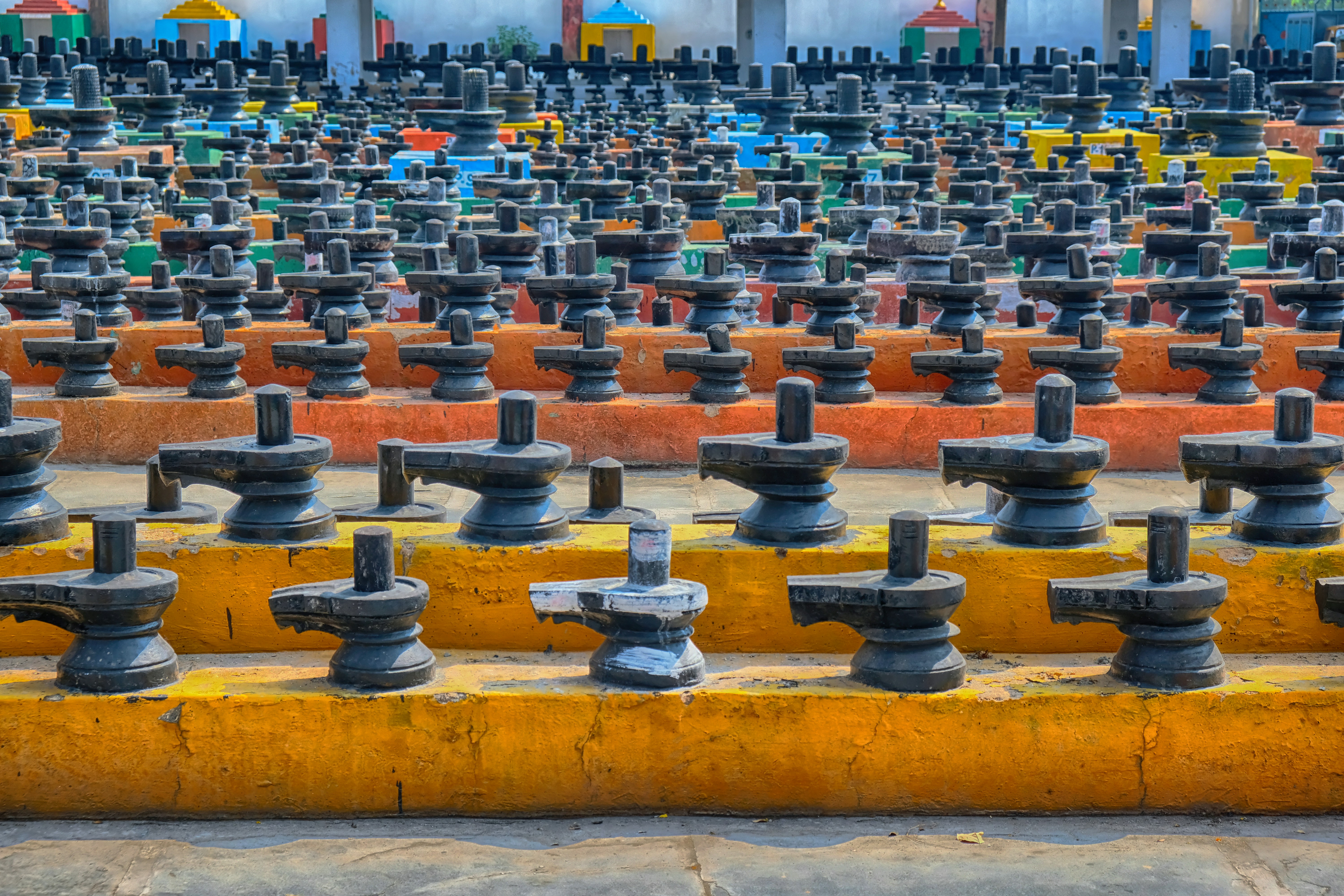 Rows of Silent Atom: A Sea of Bolts at Dusk