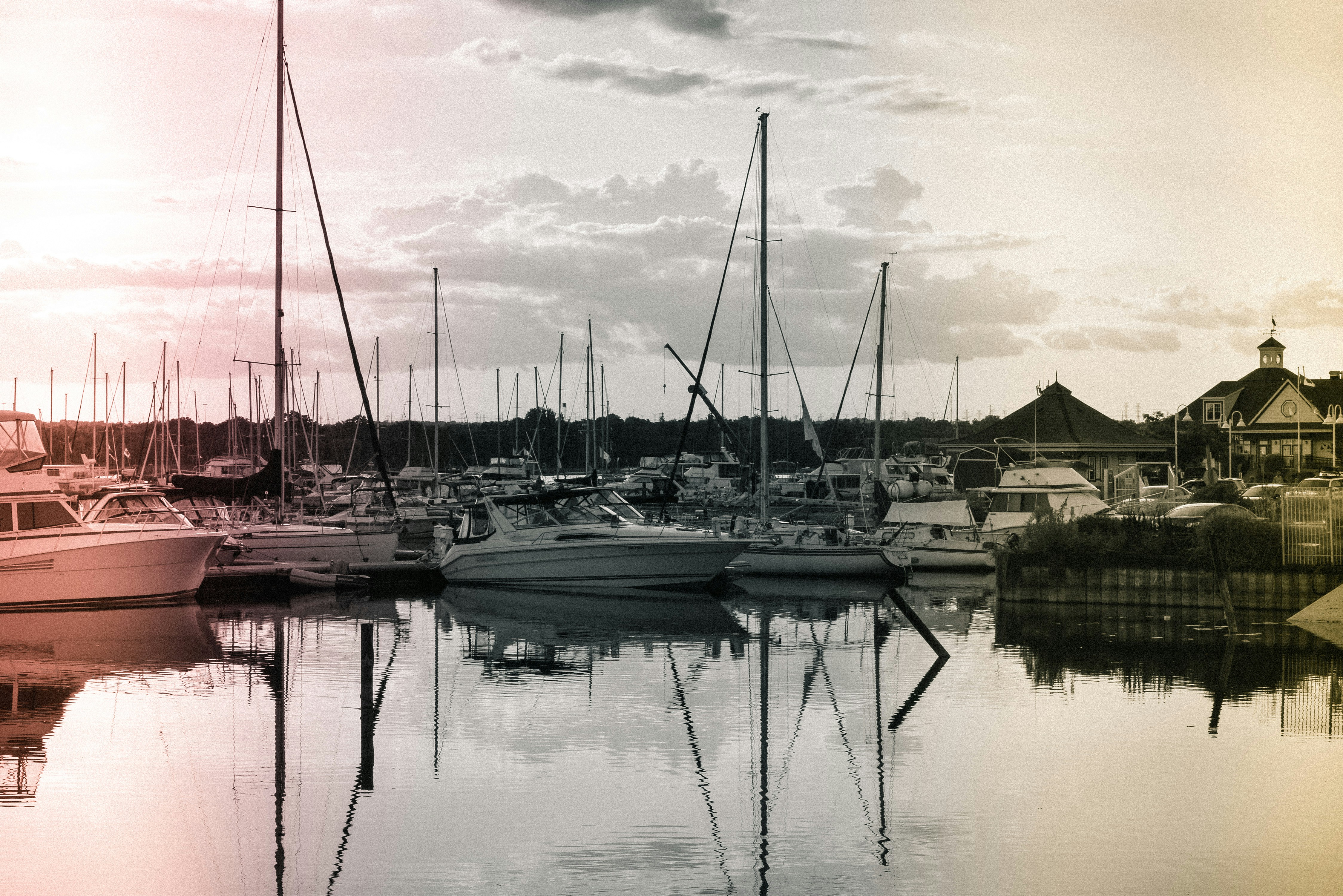 Dusk at the Marina: Glassy Reflections and Quiet Masts