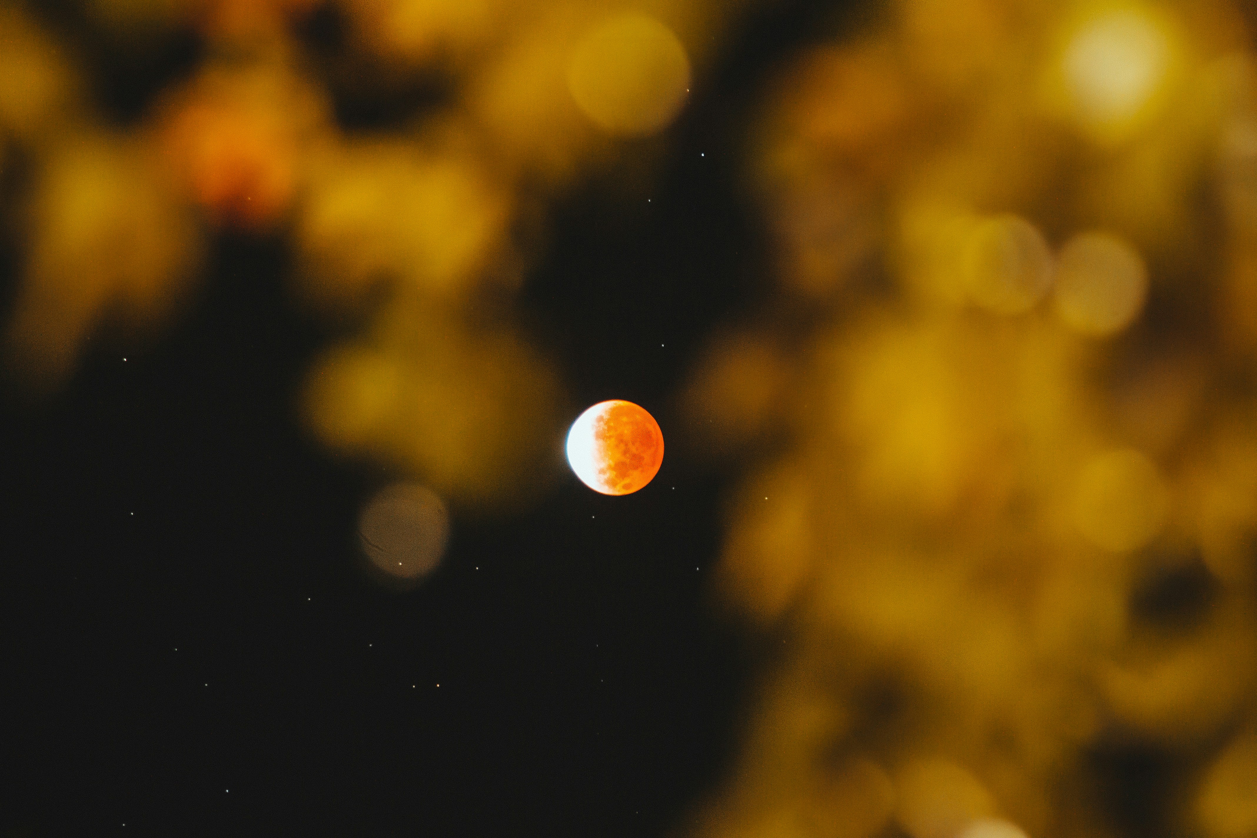 A blurry photo of the moon in the night sky photo – Free Space Image on ...