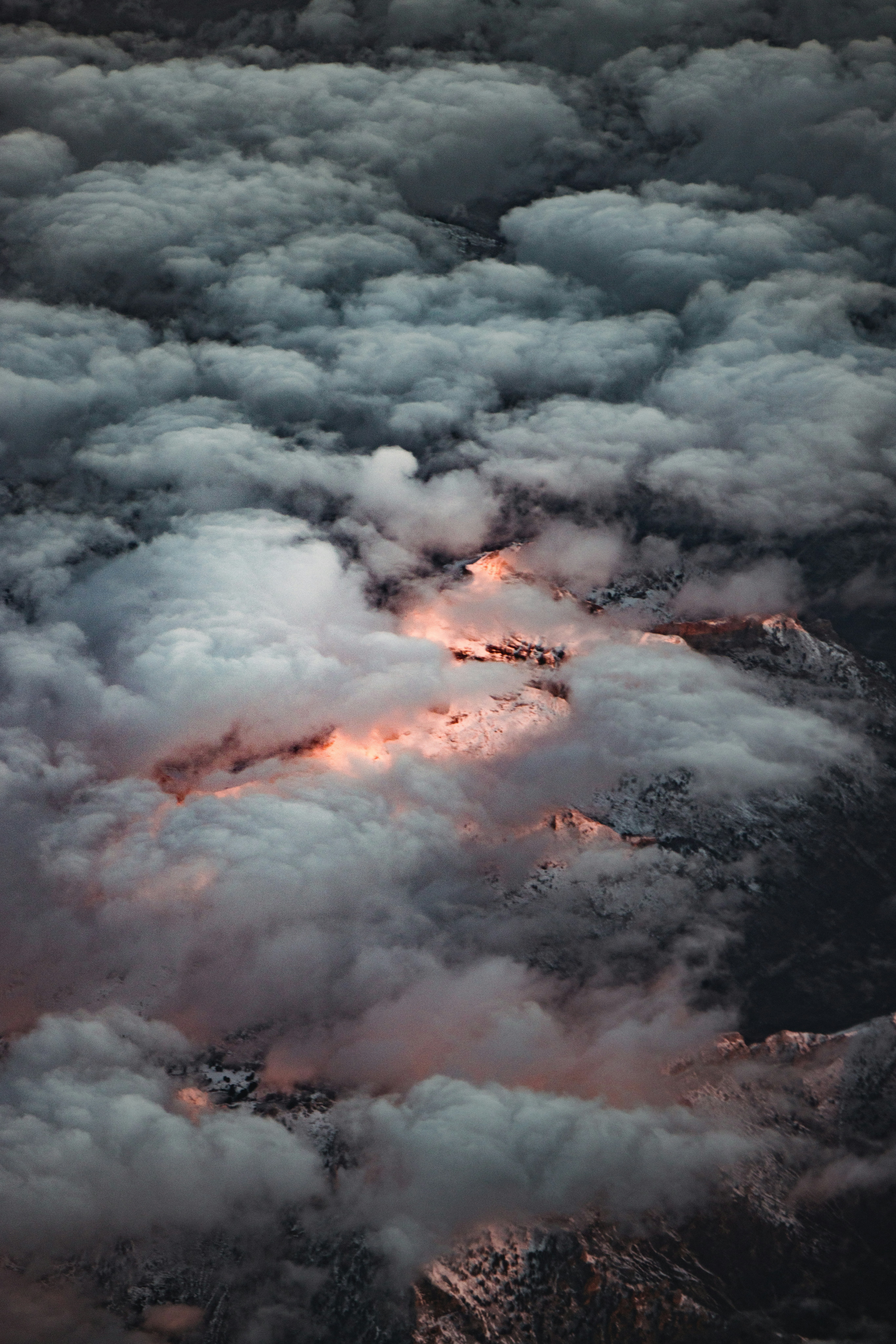 Lava Veins Threaded Through a Sky of Mist