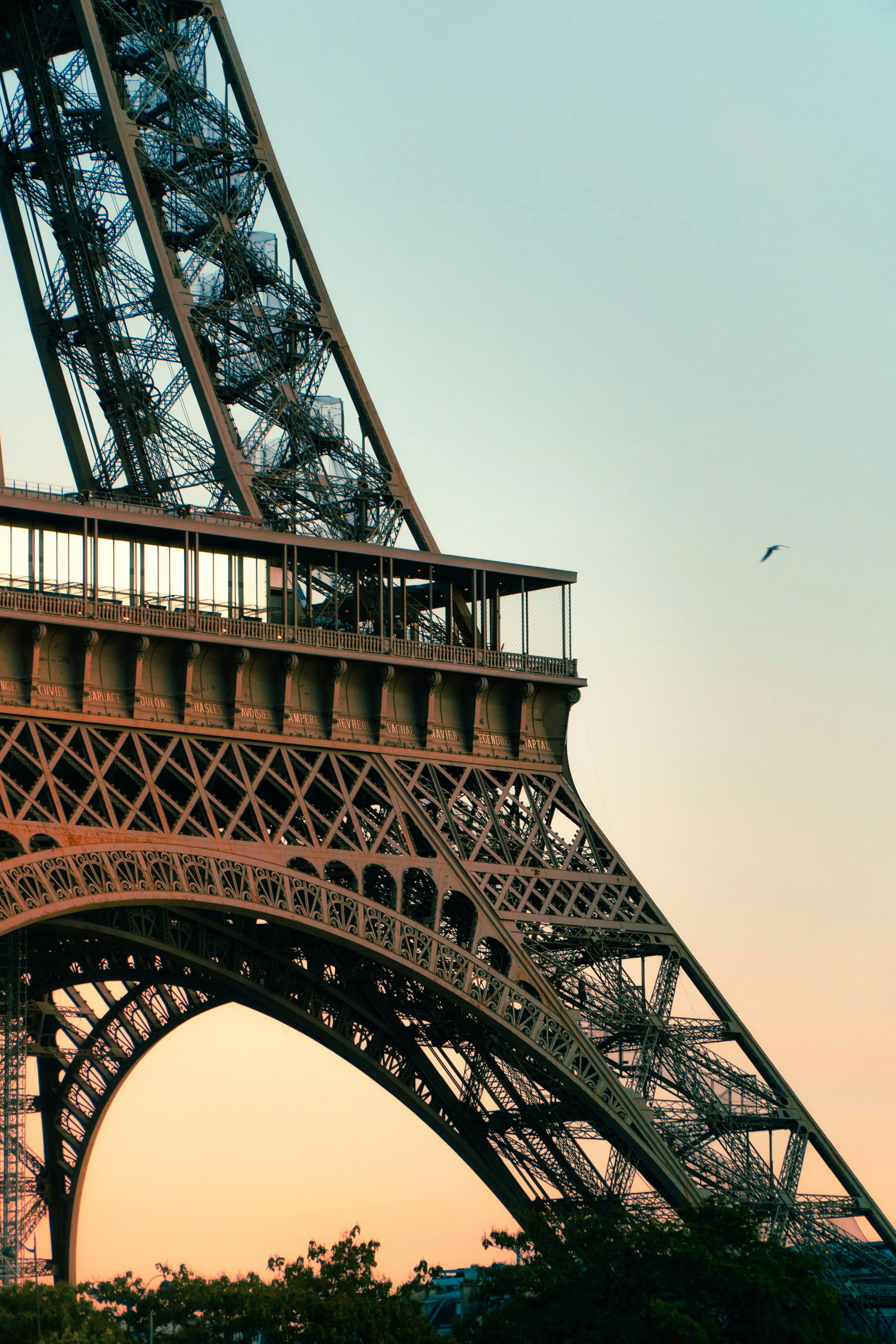 Golden Arc: Sunset Light on the Iron Lattice