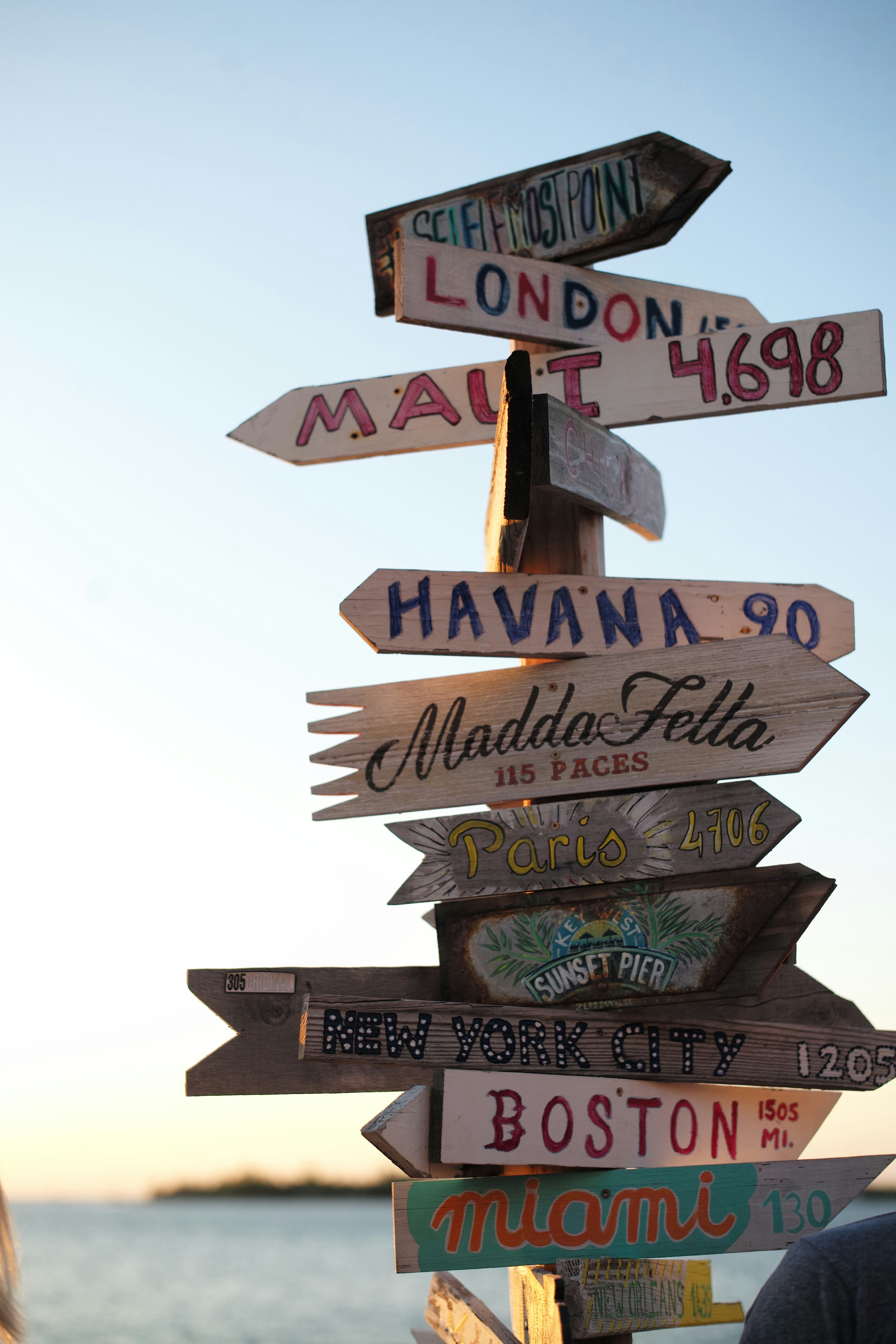A sign post with a bunch of signs on it photo – Free Symbol Image on ...