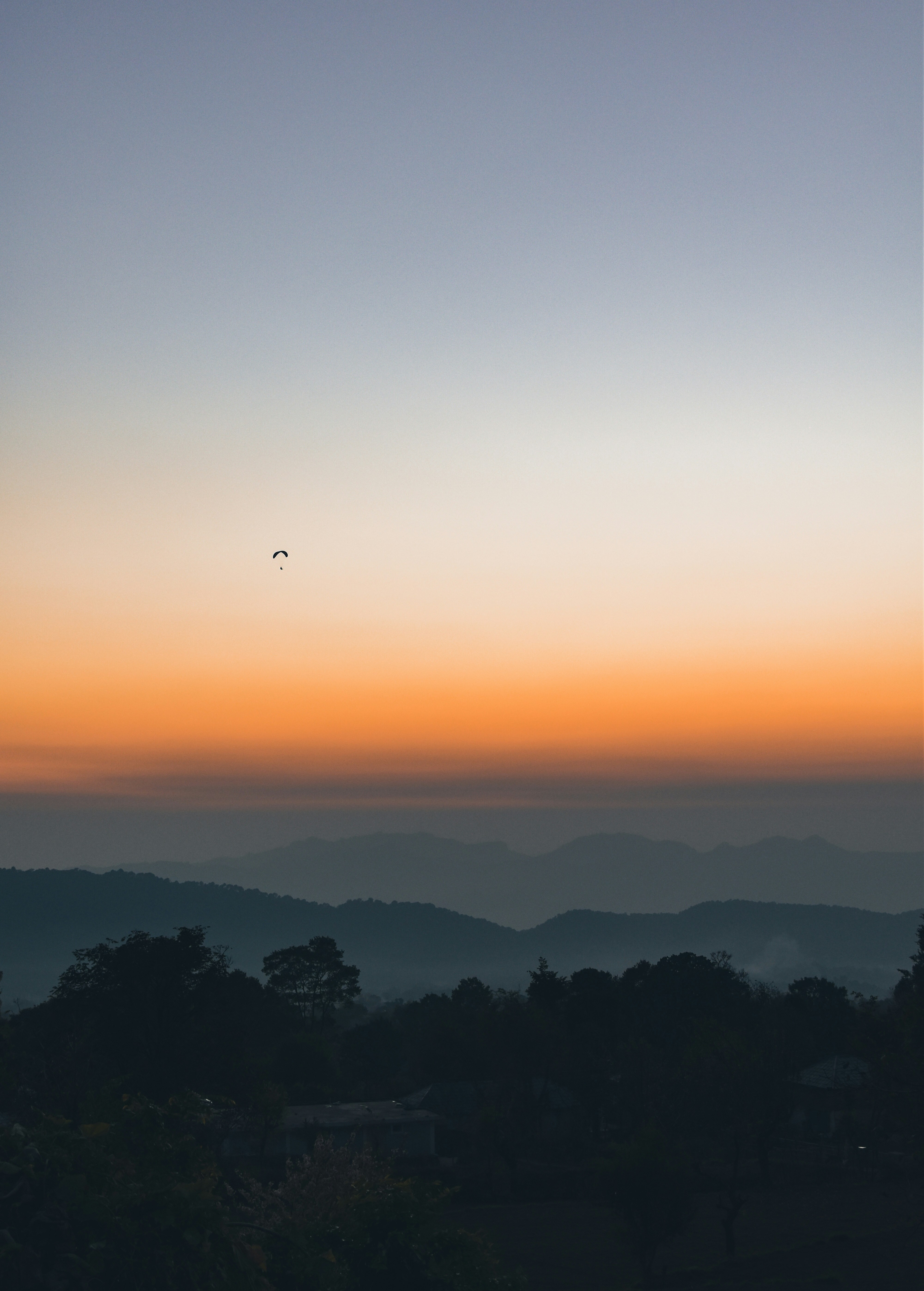 Distant Hills Haze at Sunset